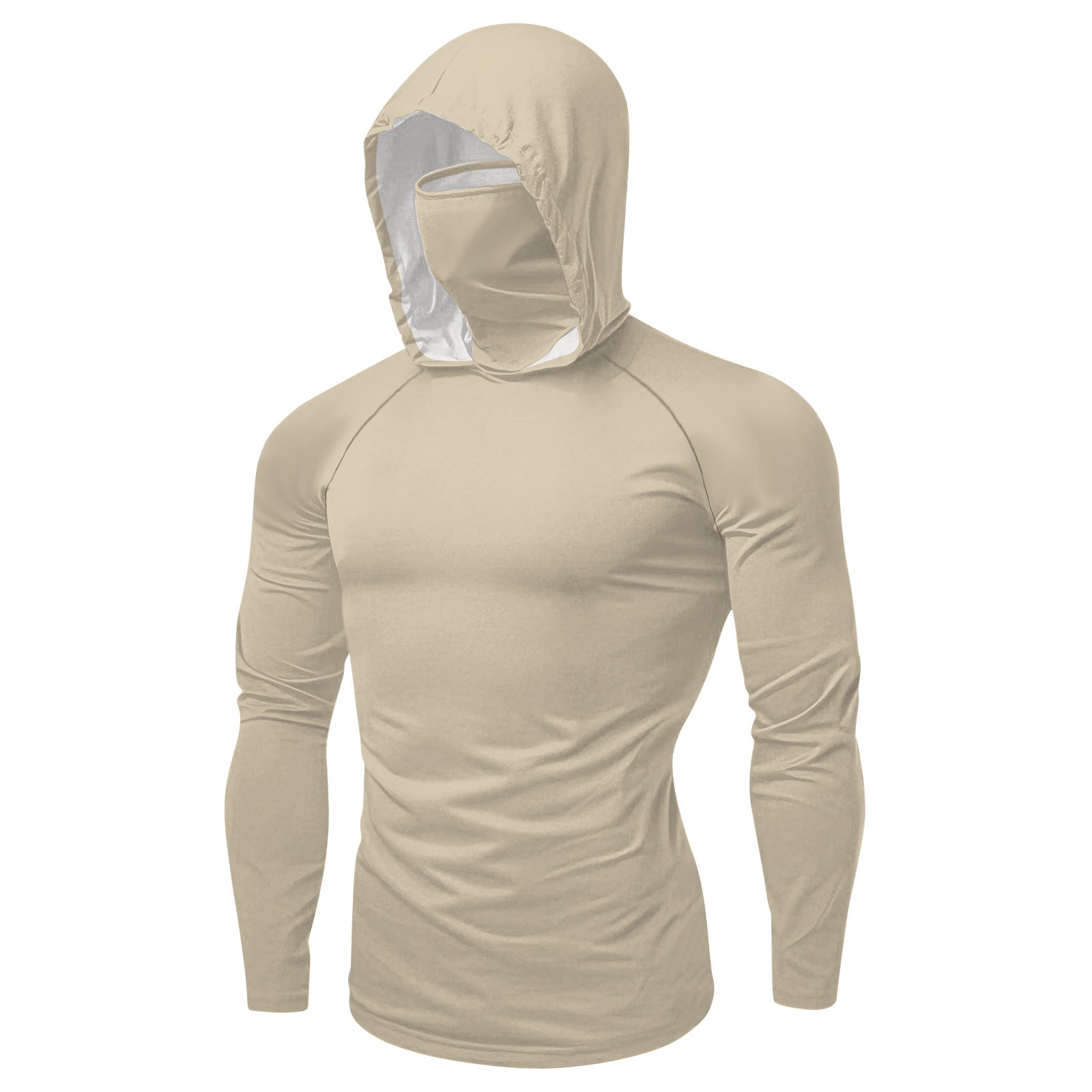 qolati Fishing Shirts for Men UPF 50+ Hooded Sun Shirt with Mask Long ...