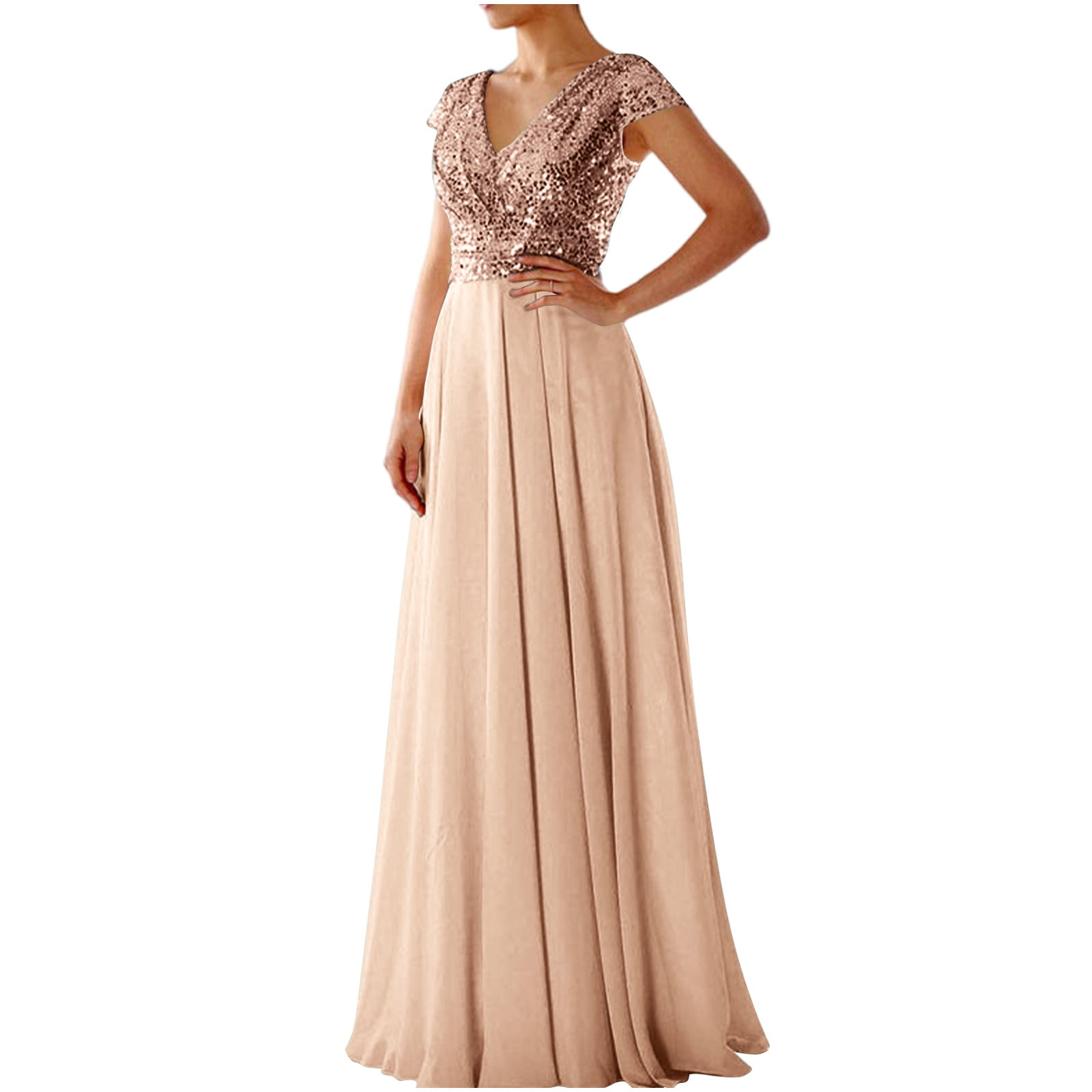 qolati Homecoming Dresses for Women Sequin Cap Sleeve Sparkly Formal ...