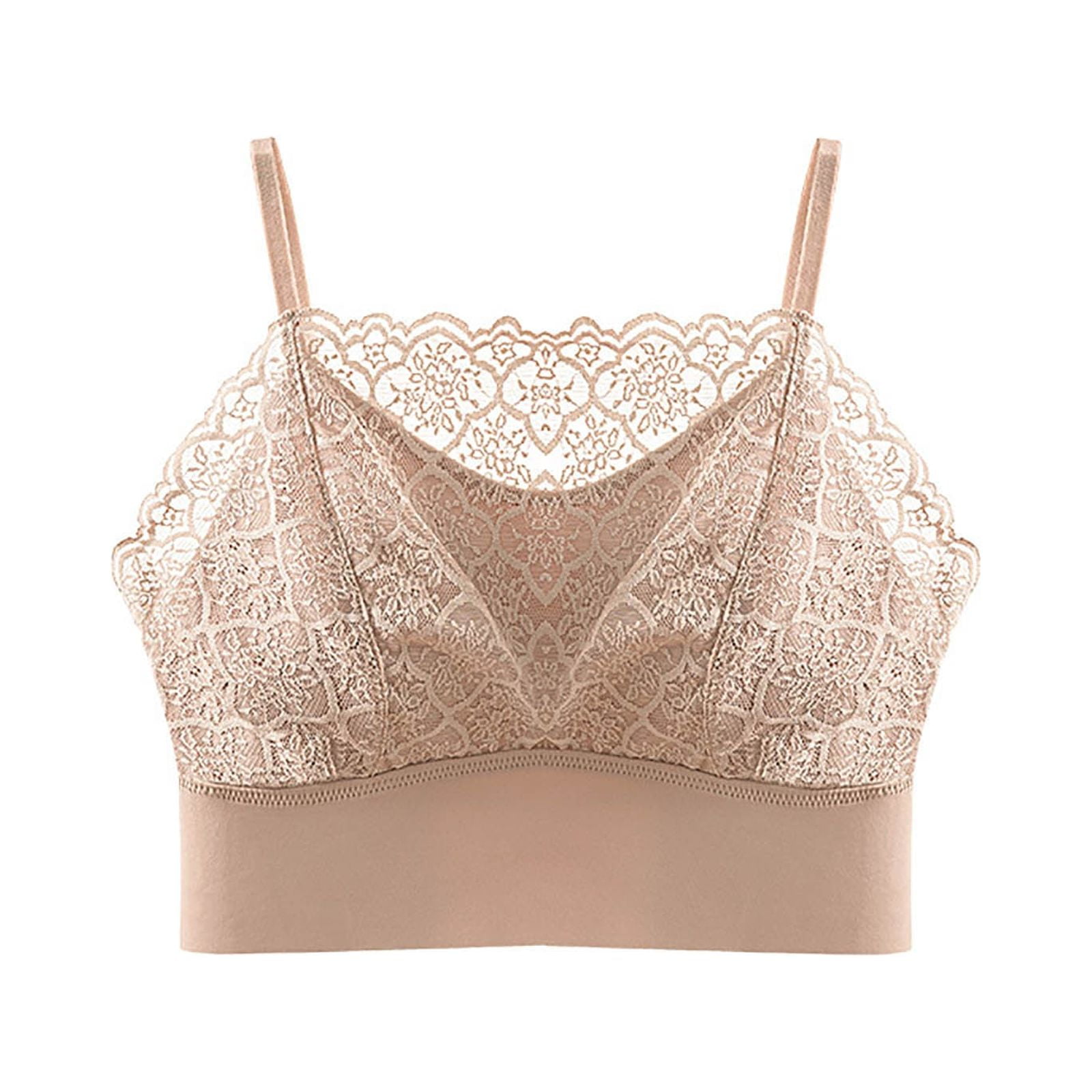 Qolati Lace Bralette For Women Sexy V Neck Camisoles Strap Two Layer