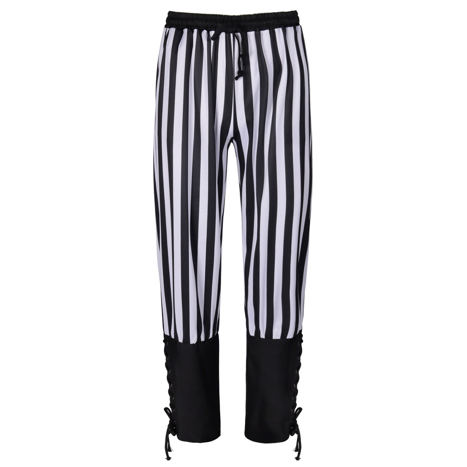 qolati Men's Ankle Banded Pants Vintage Elastic High Waist Medieval ...