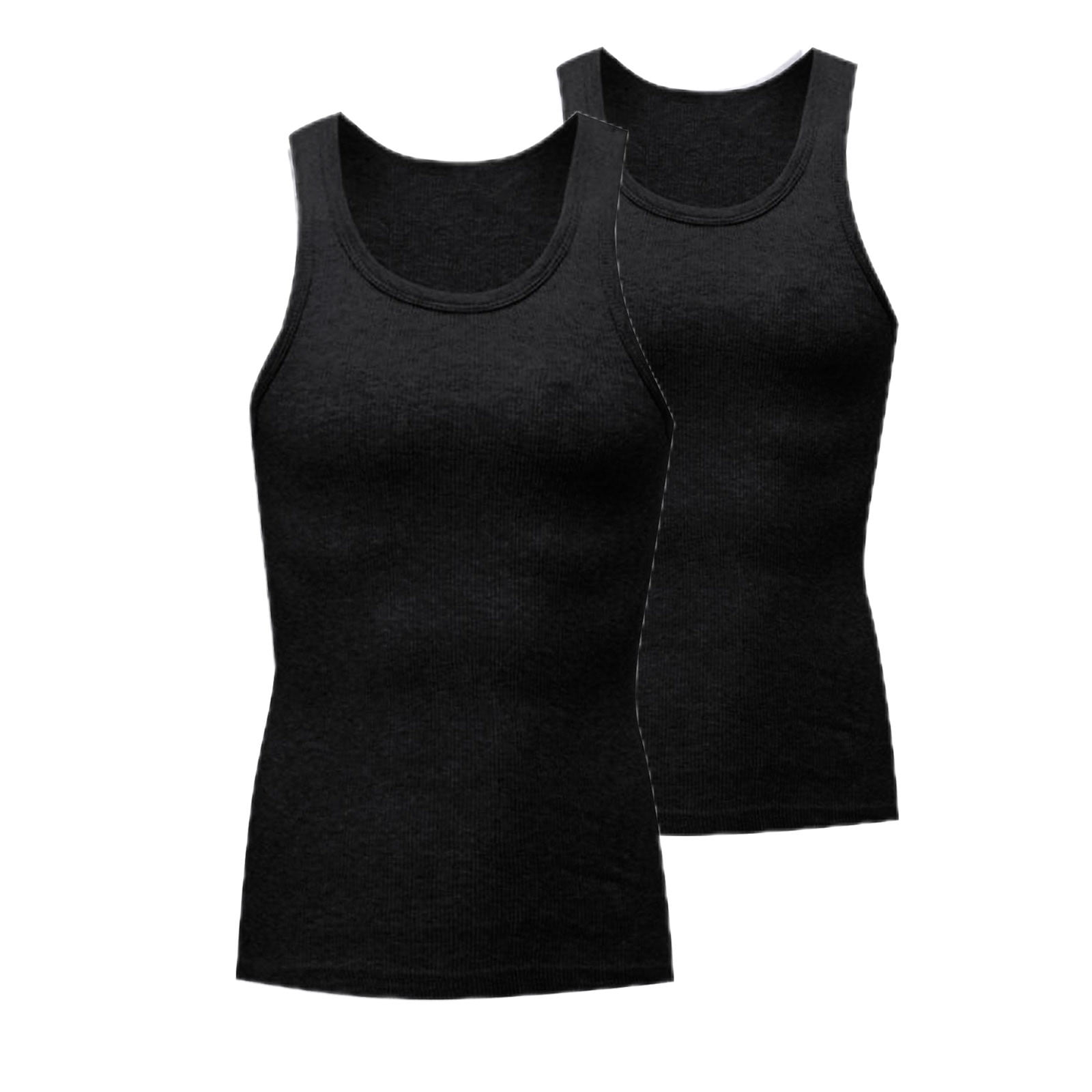 qolati Men's Gym Tank Tops 2 Pack Breathable Crew Neck Workout Muscle ...