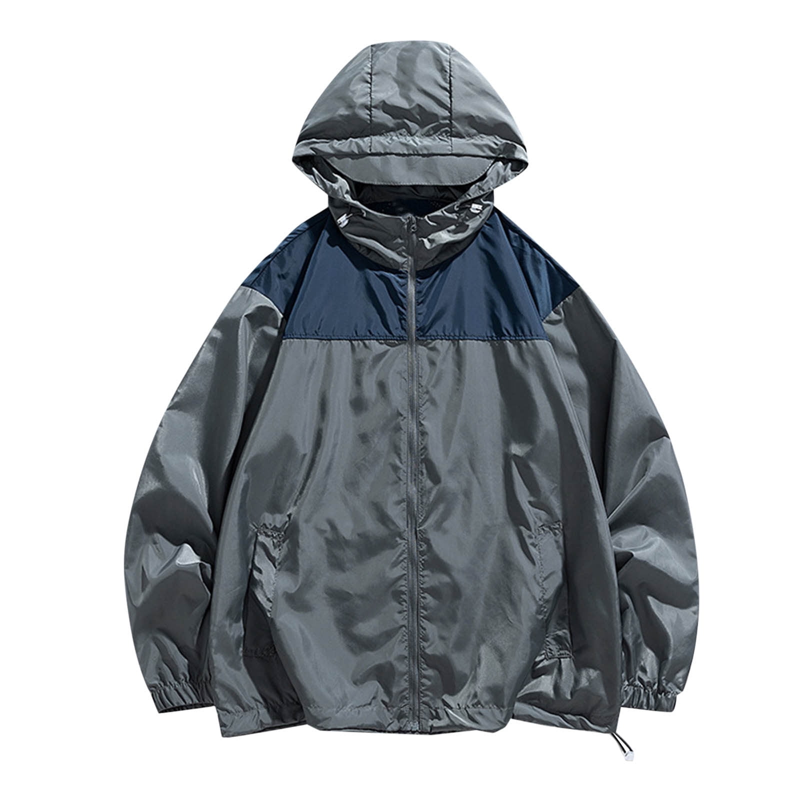 qolati Men's Packable Rain Jacket Sun Protection Windbreaker Outwear ...