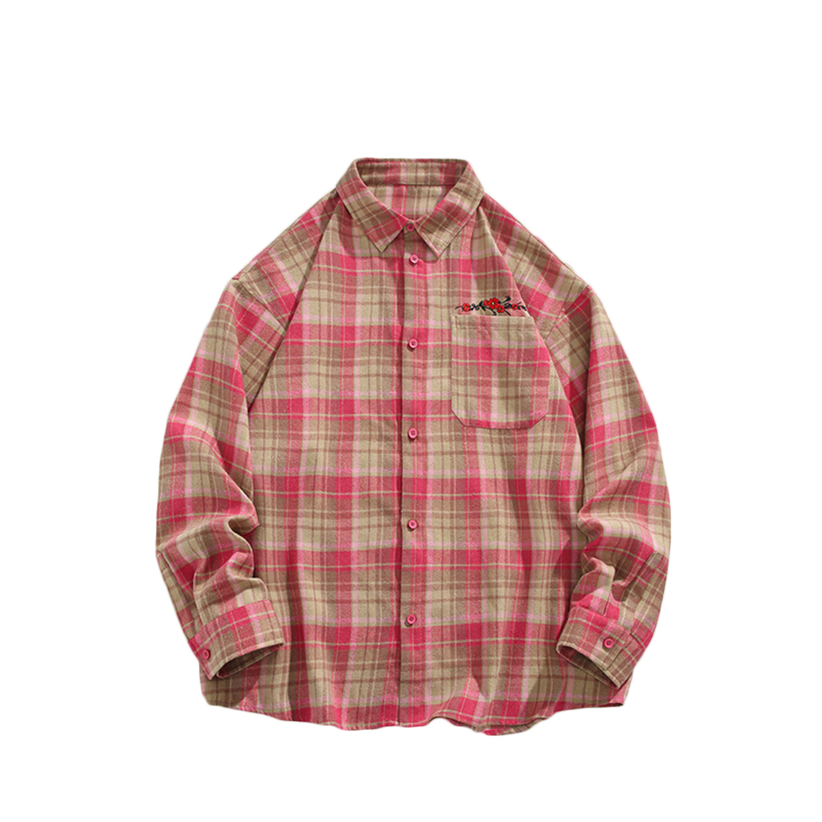 qolati Men's Plaid Flannel Shirts Casual Long Sleeve Regular Fit Button ...