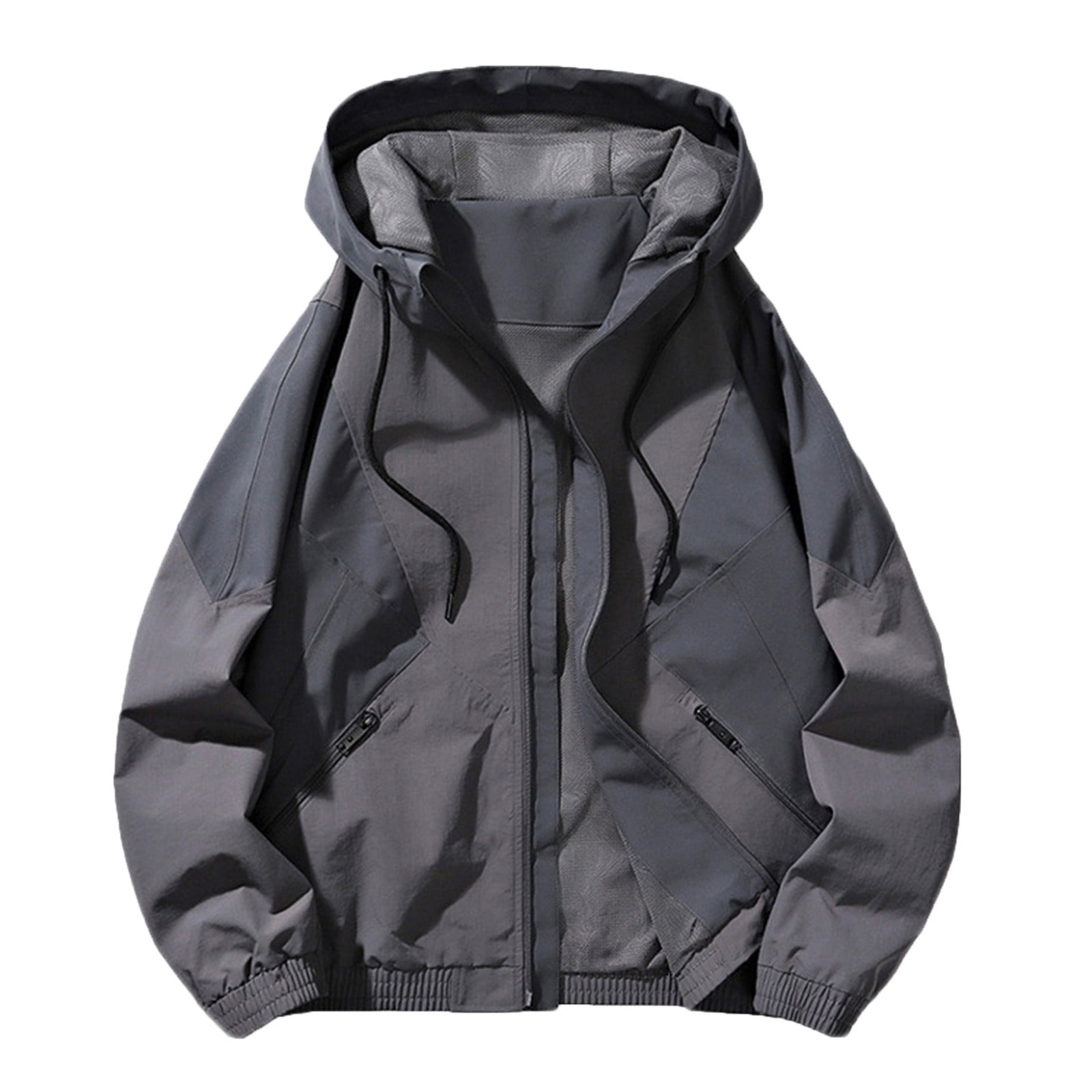 qolati Men's Waterproofs Hooded Rain Jacket Big and Talls Lightweight ...