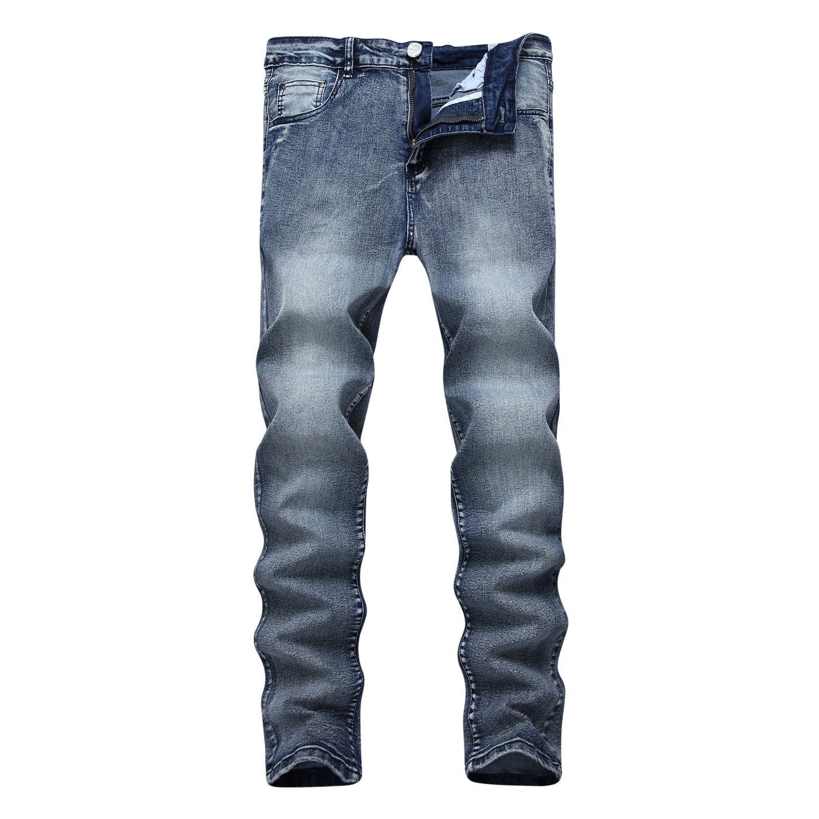 qolati Mens Jeans Classic Cut Straight Fit Denim Pants Casual Fall ...