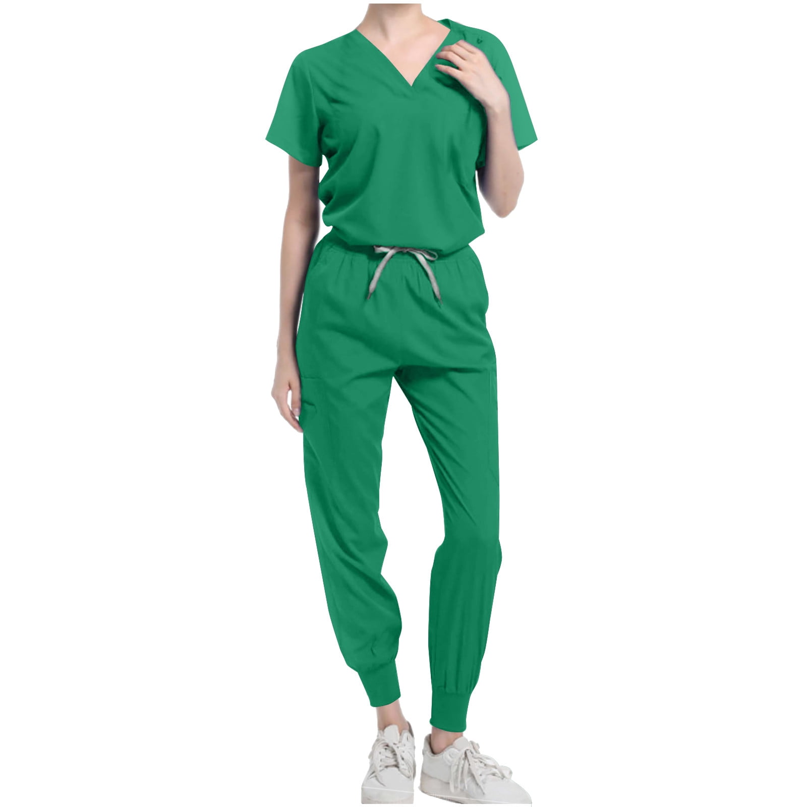 qolati Scrub Sets for woman 2024 Essential Jogger Suits Nursing Uniform ...