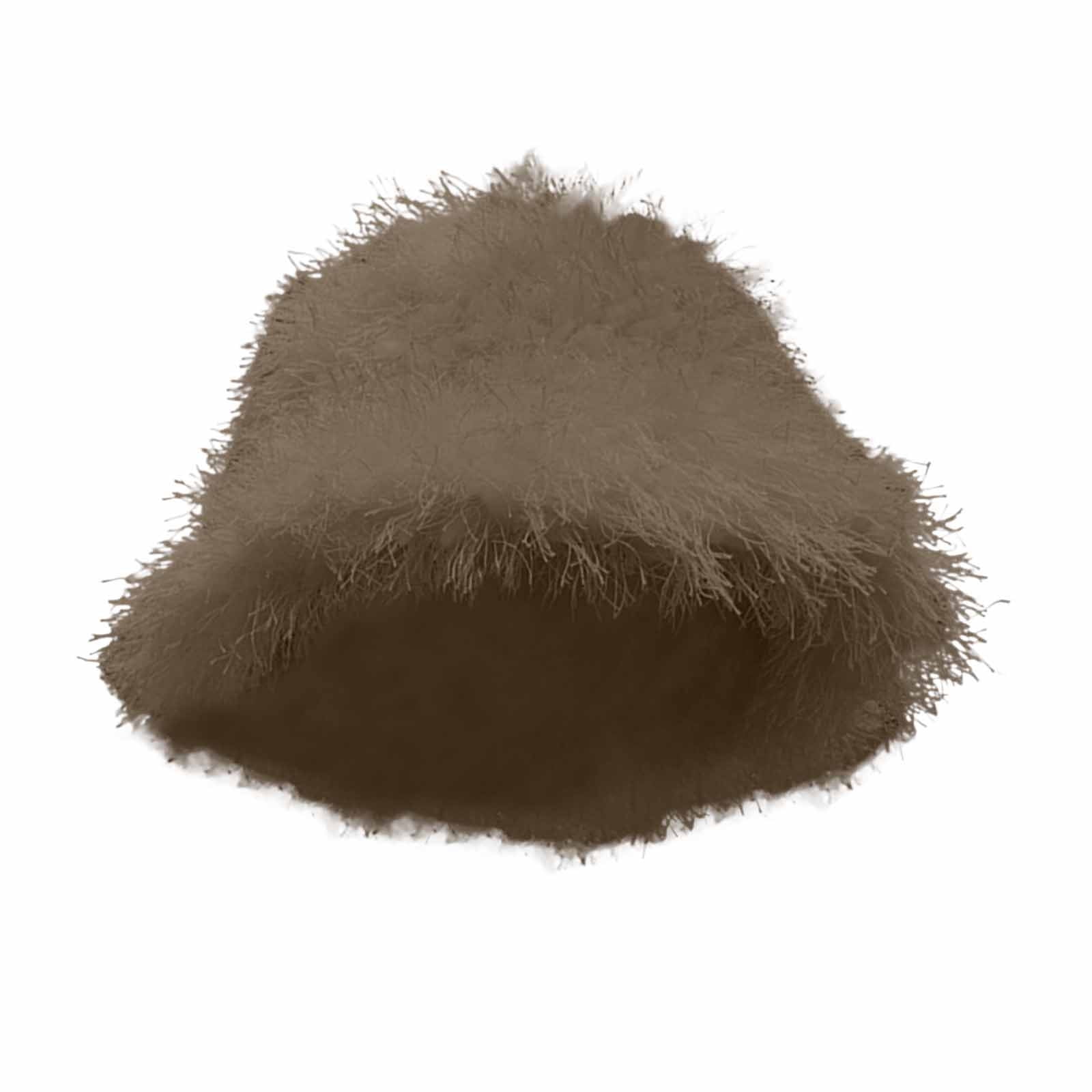 qolati Winter Fuzzy Bucket Hats for Women Warm Furry Faux Furs Hat ...