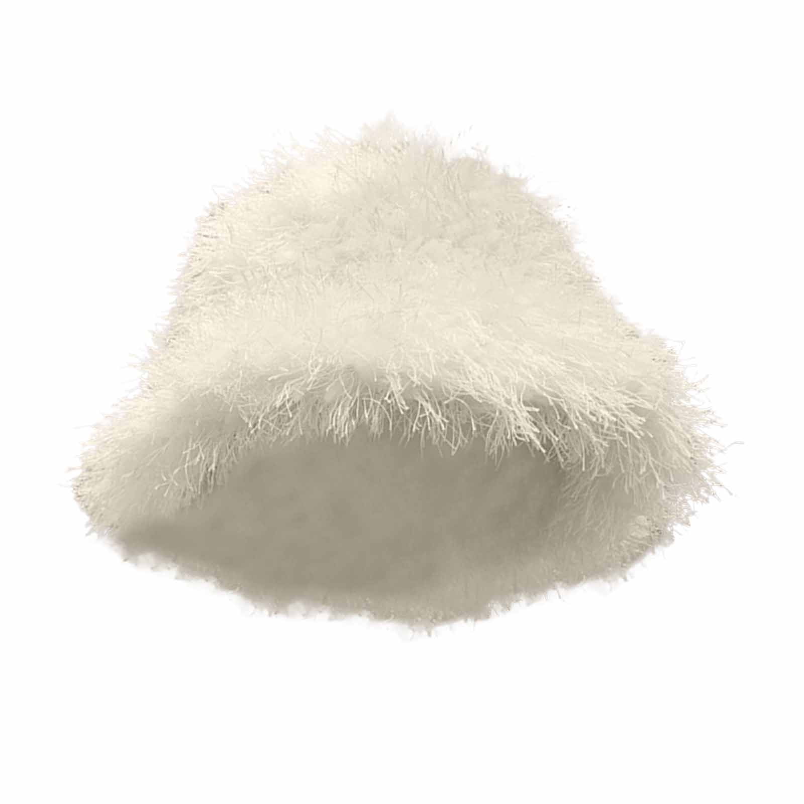 qolati Winter Fuzzy Bucket Hats for Women Warm Furry Faux Furs Hat ...