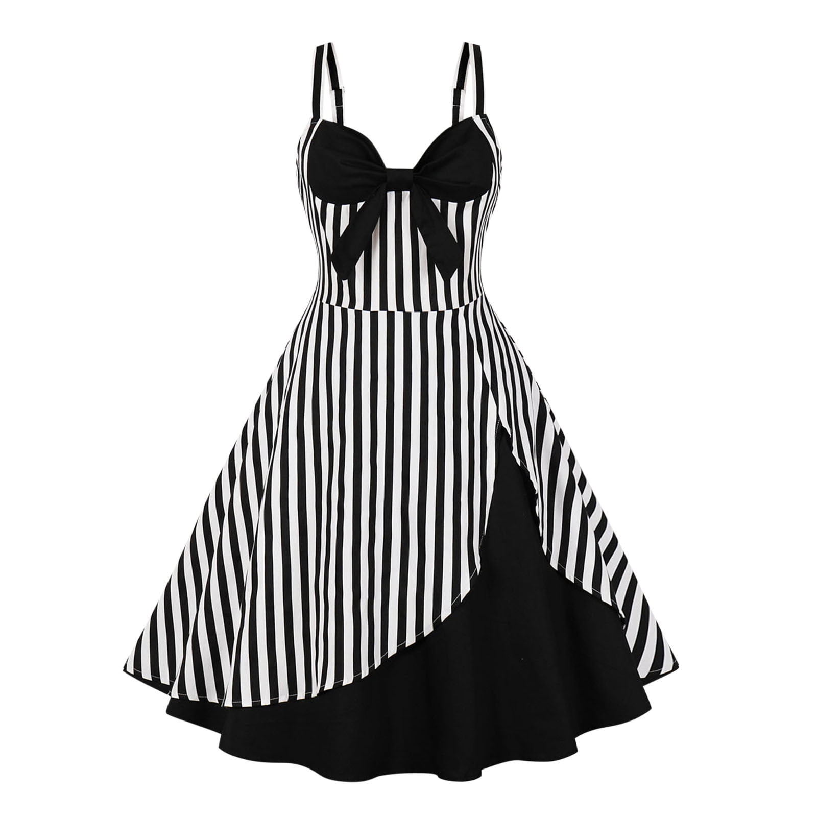 qolati Women 50s Vintage Cocktail Dresses 1950s Floral Print Rockabilly ...