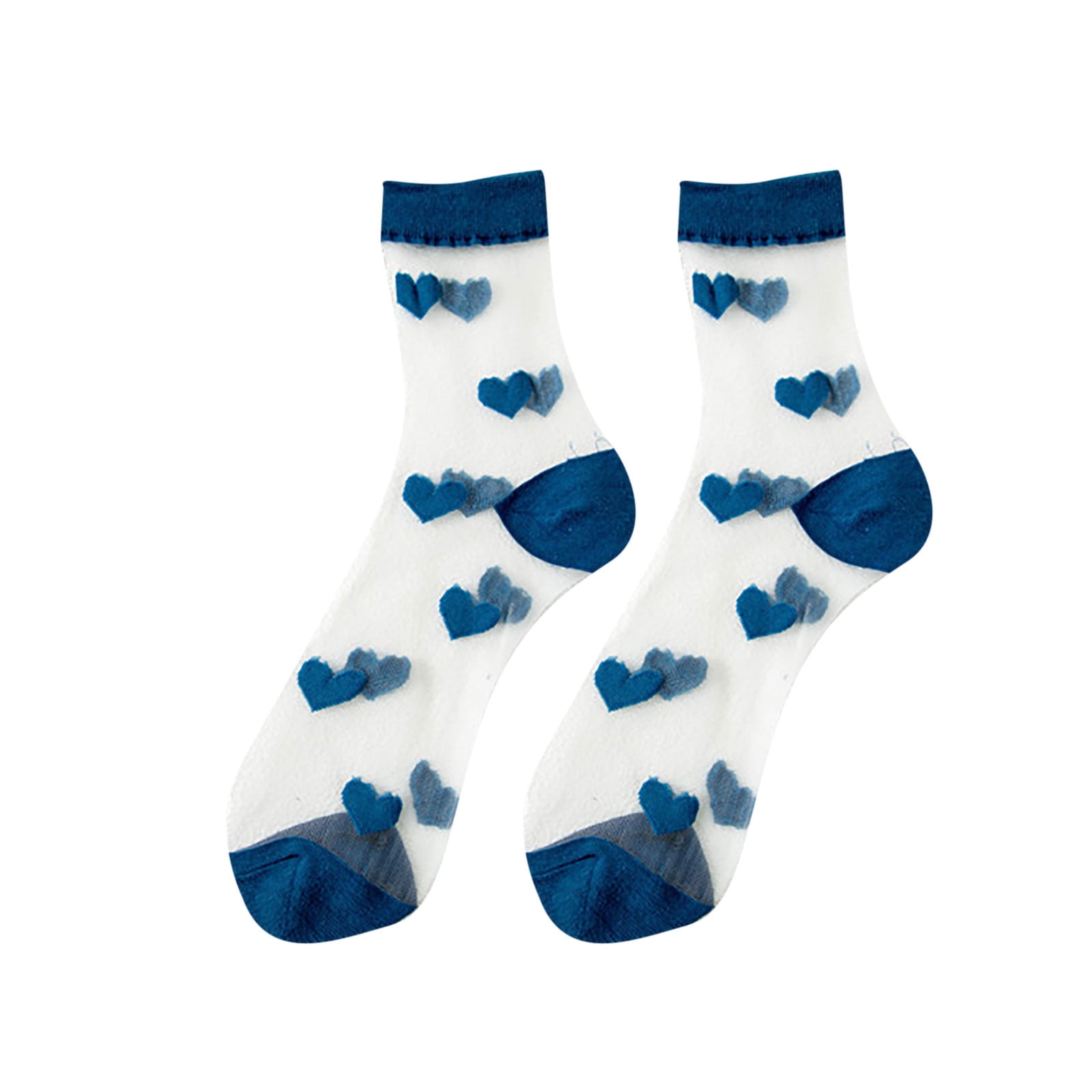 qolati Women Floral Sheer Crew Socks Elastic See Throughs Socks Summer ...