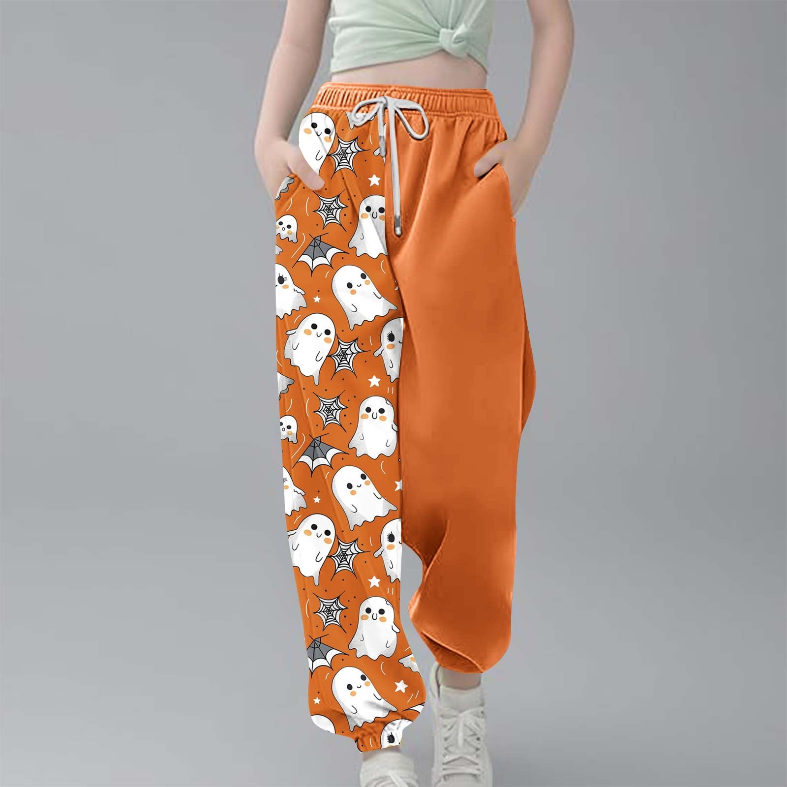 qolati Women Halloween Sweatpants Casual Drawstring High Waisted Cinch ...