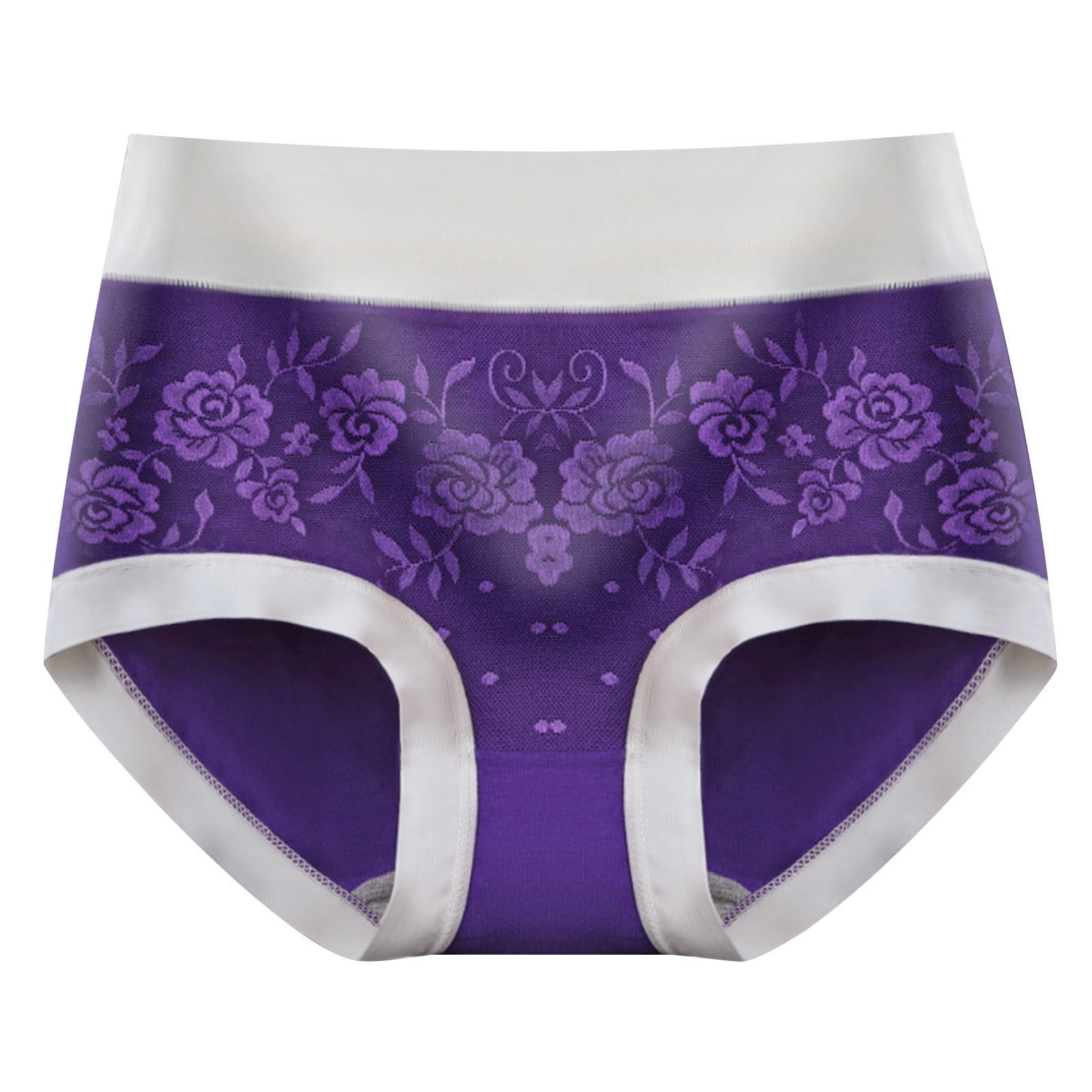 Qolati Womens Cotton Underwear Sexy Floral Lace Cheeky Bikini Briefs