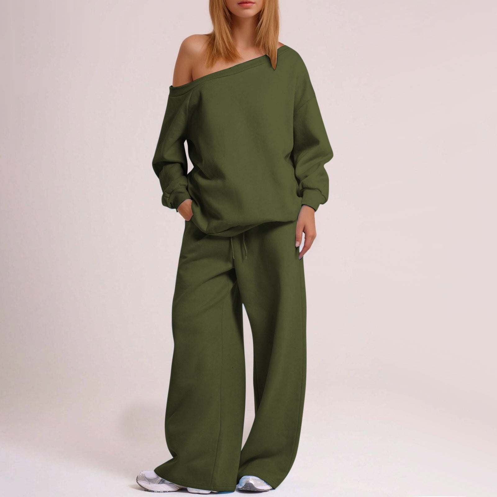 Clearance under $25 qolati Womens Fall 2 Piece Outfits 2024 Long Sleeve ...