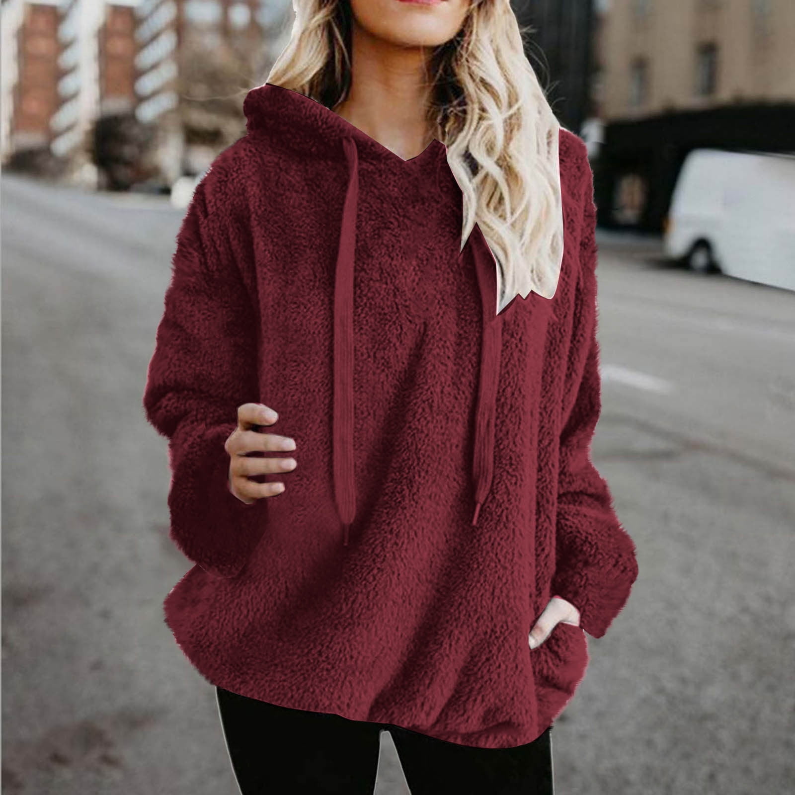 qolati Womens Hoodies Sherpa Winter Wram Long Sleeve Pullover Sweater ... qolati Womens Hoodies Sherpa Winter Wram Long Sleeve Pullover Sweater ...