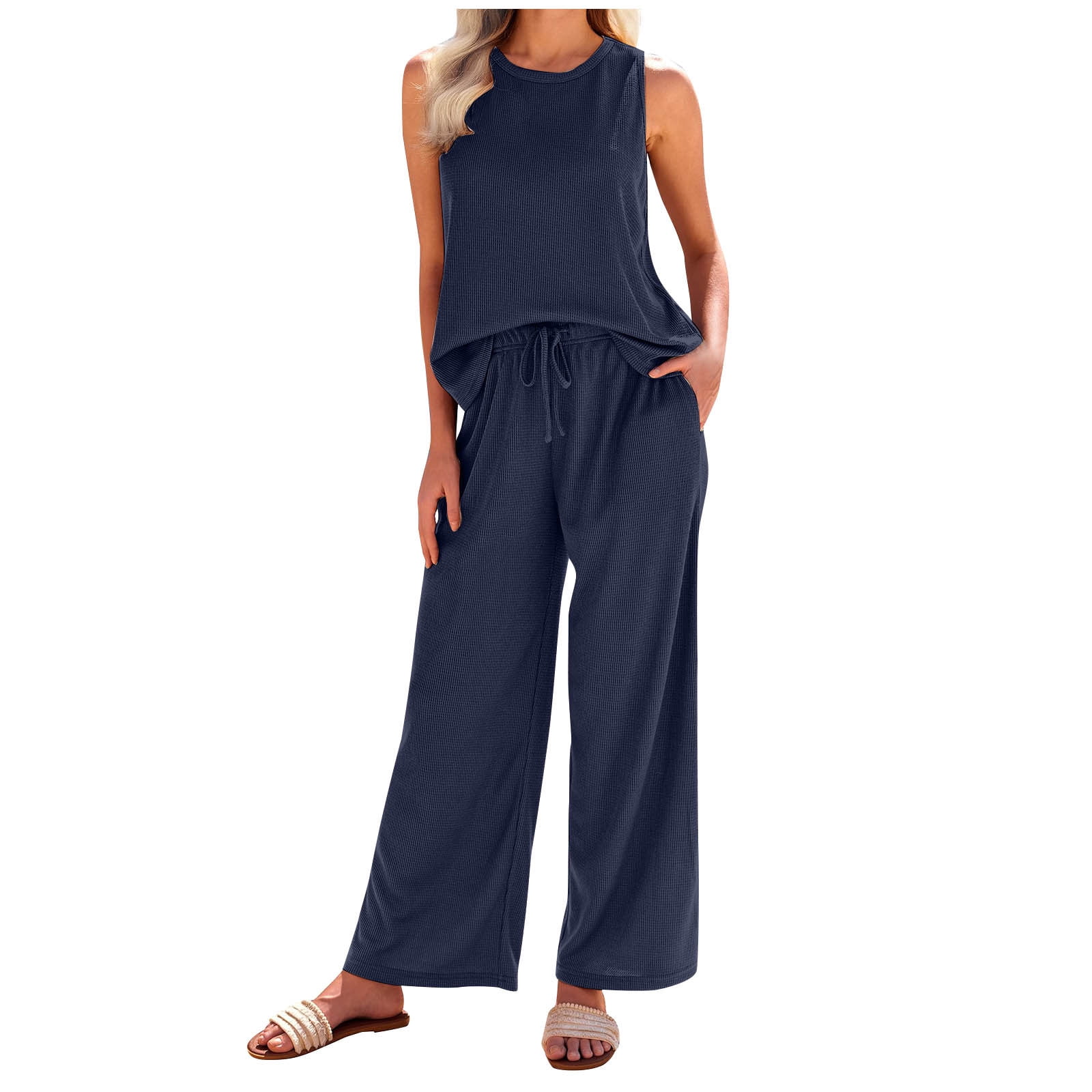 Clearance under $10 qolati Womens Summer 2 Piece Outfits Ribbed Knit ...