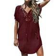 qolati Womens Swimsuit Coverups Boho Lace V Neck Swimsuit Bathing Suit ...