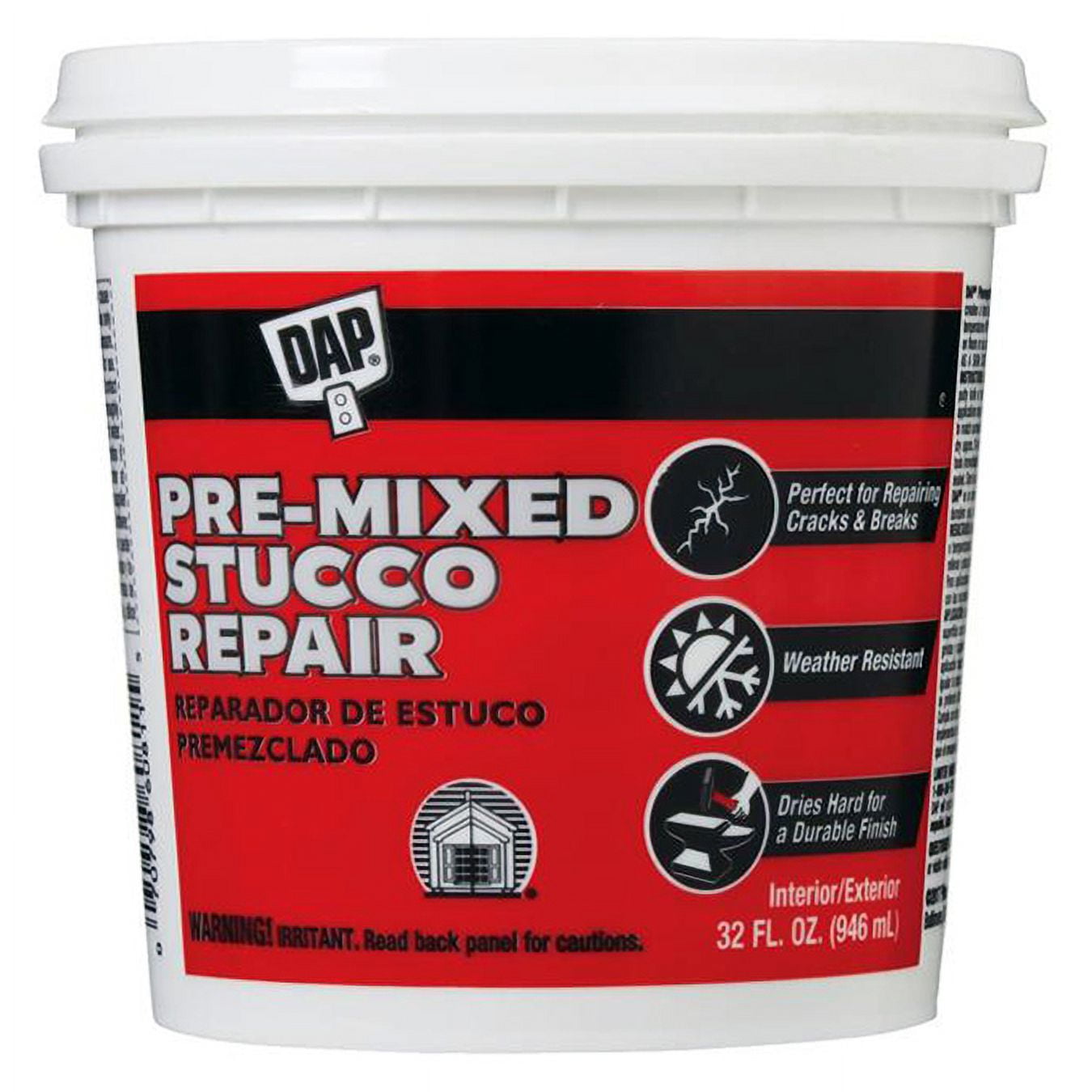 DAP 60811 Pre-Mixed Stucco Repair, 32-Ounce - Walmart.com
