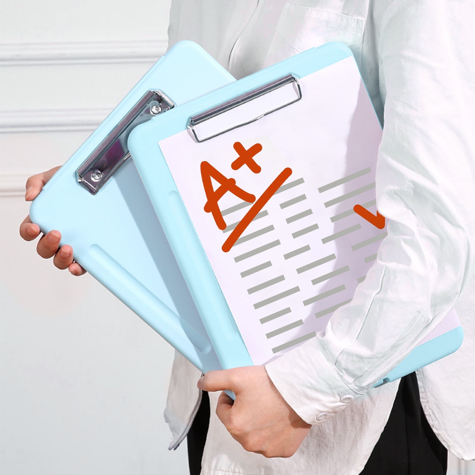 quanjun 13"x9" Clip Boards with Storage,Storage Clipboards with Pen Holder and A4 Paper Folder ...