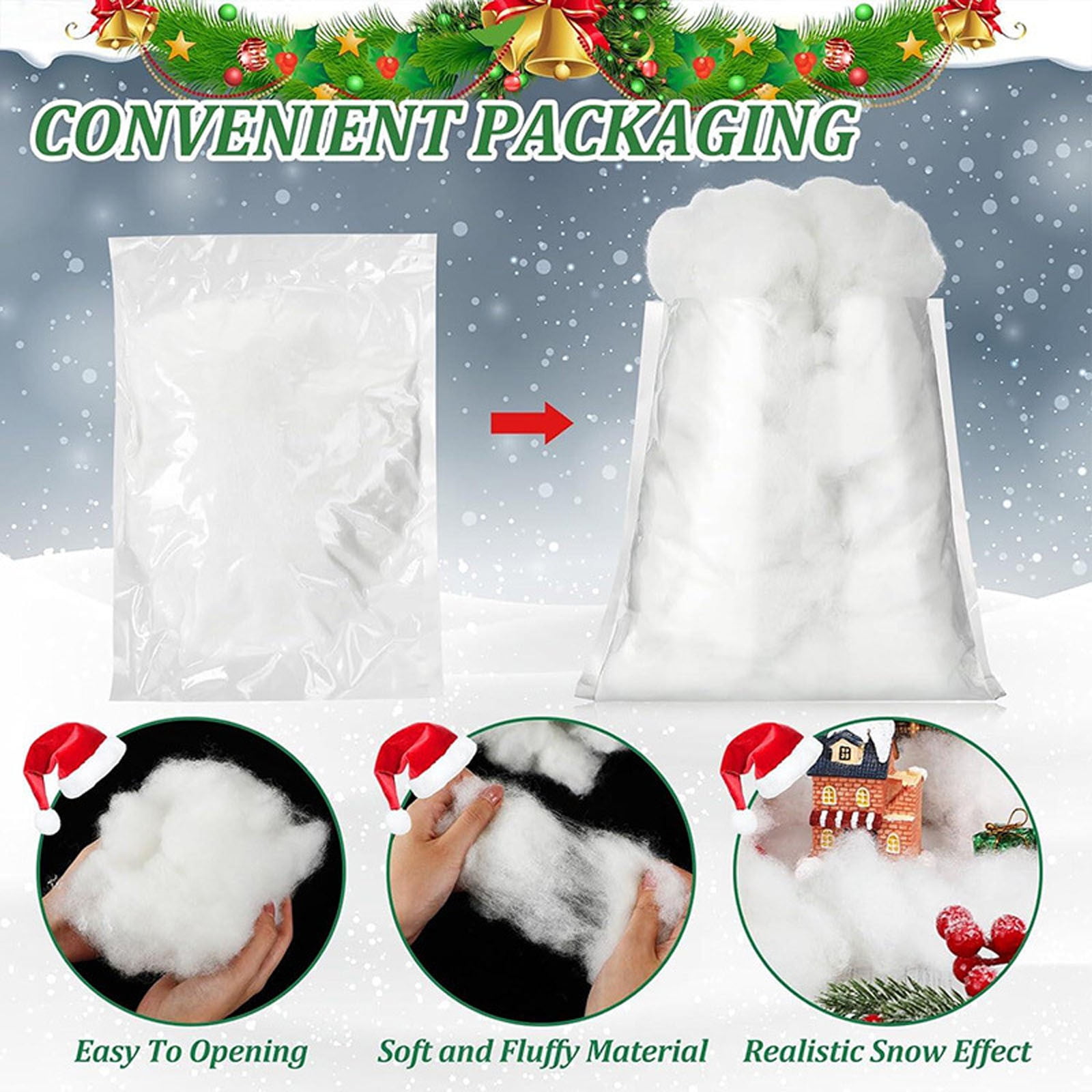 quanjun 70g Christmas Fake Cloud Snow Decoration,Christmas Handmade DIY ...