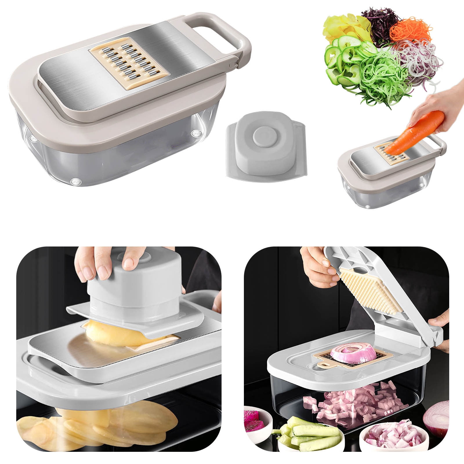 quanjun Clearance Items 9-in-1 Multifunction Vegetable Chopper ...