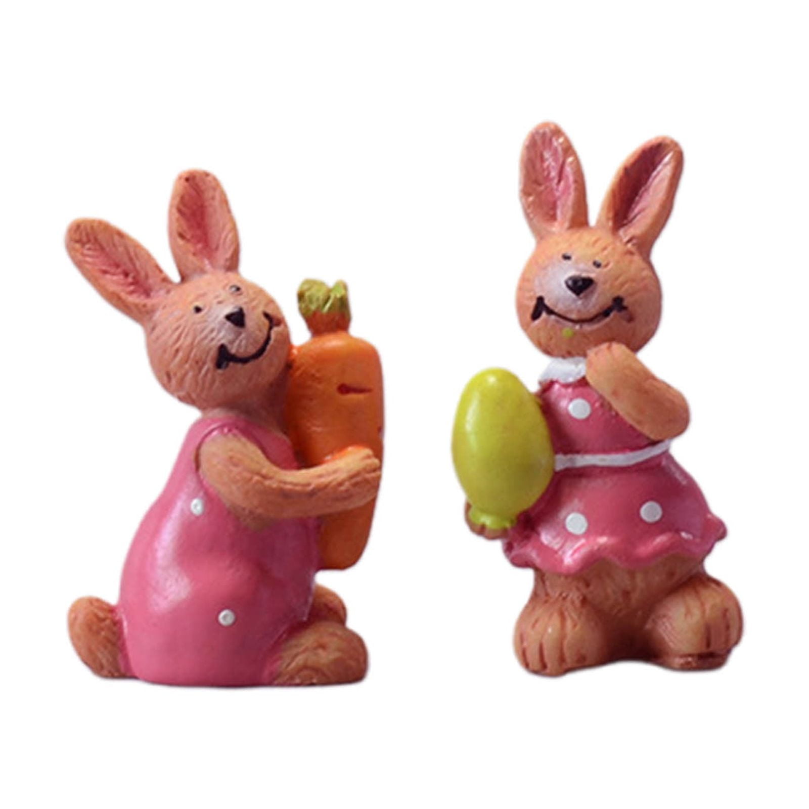 quanjun Easter Decor Resin Furry Rabbits,Home Garden Bonsai Decoration ...