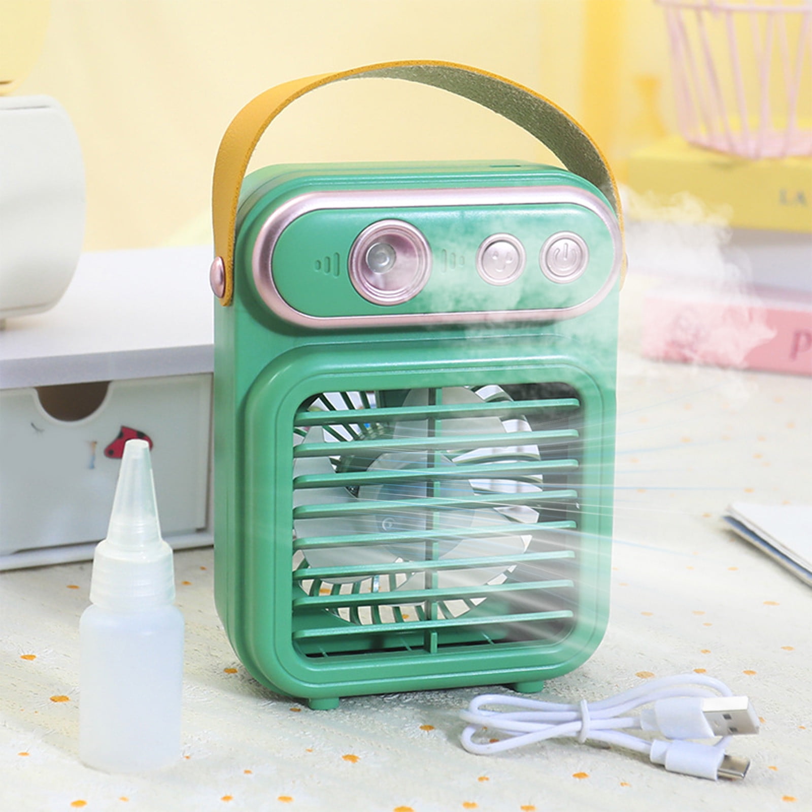 quanjun Portable Mini Cooler Fan,Compact Desktop Air Cooler,3 Wind ...
