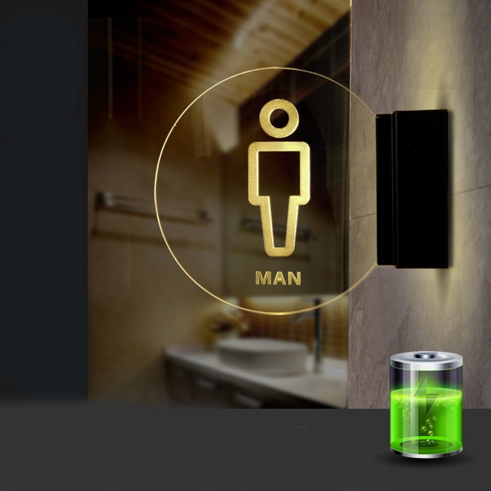quanjun Premium Toilet Sign,Toilet Signs with Lights,Acrylic Men's and ...