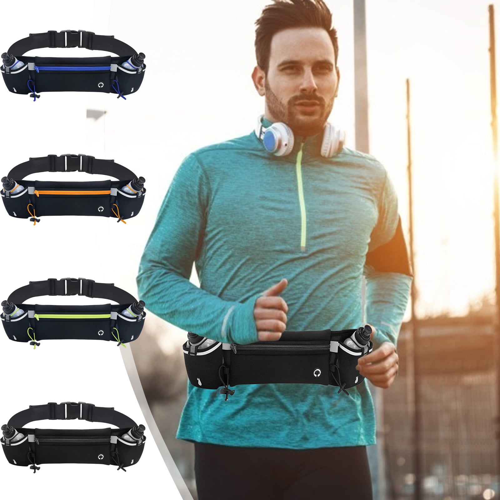 quanjun Waterproof Running Belt Water Bottle Waist Pack,Sport Pouch ...