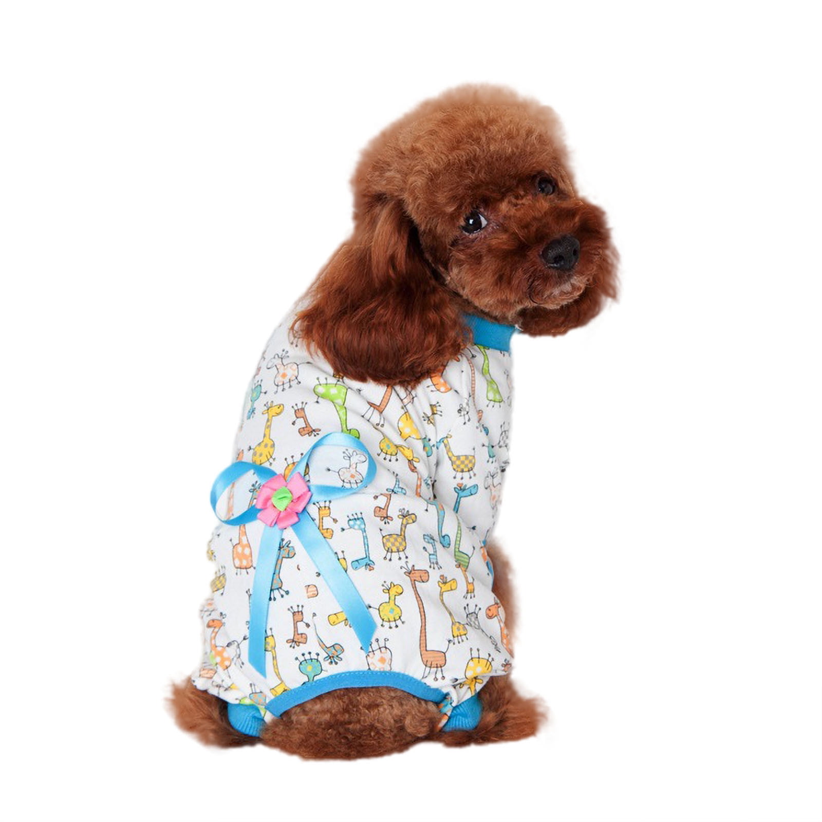 Bouanq Cute Cartoon Dog Pajamas for Small Dogs Boy Girl, Soft Velvet ...