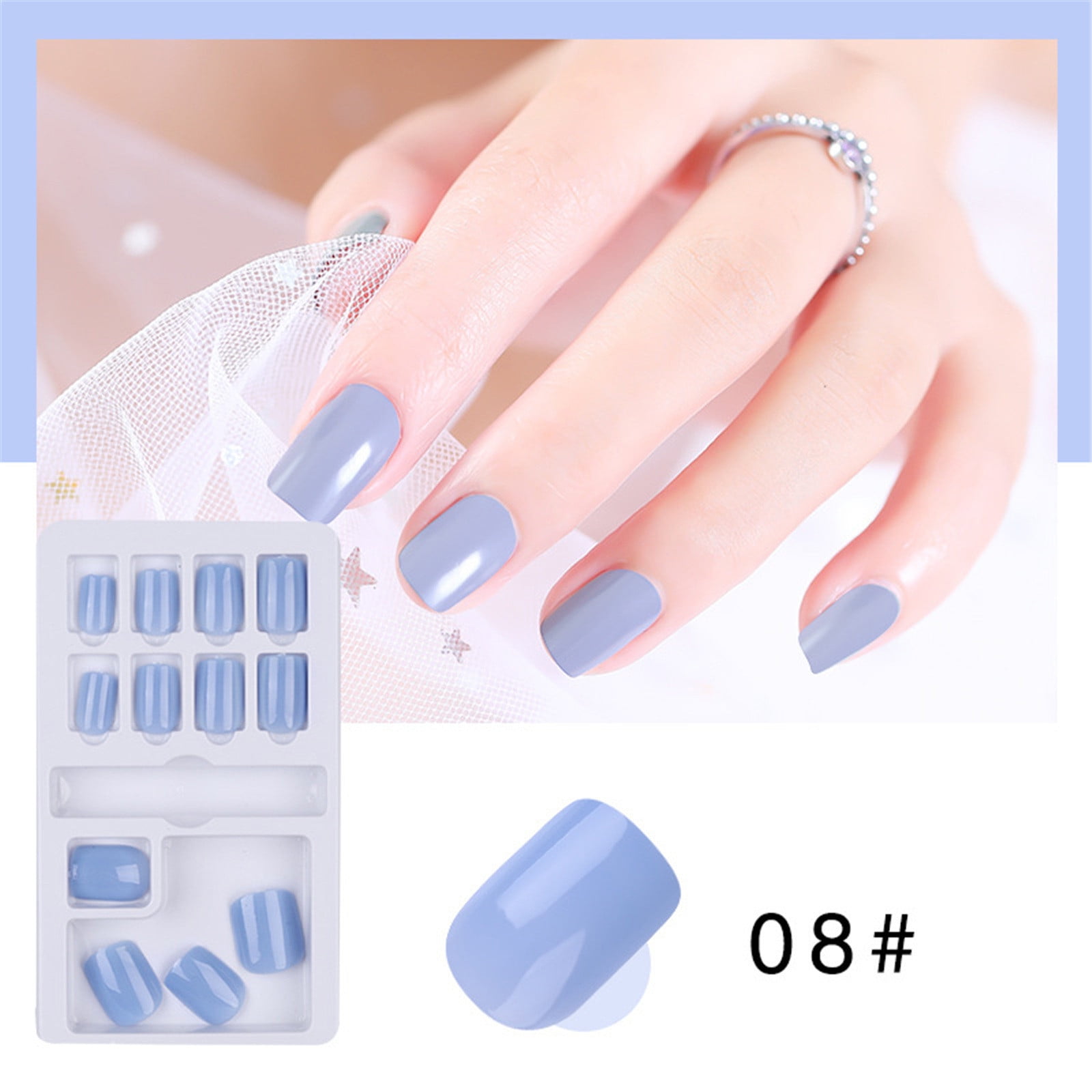 Bouanq Gel Nail Polish Removable Manicure Kit Fake Nails Can Be Worn By ...