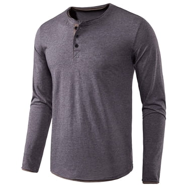 Hanes Men's and Big Men's Beefy Heavyweight Long Sleeve Three-Button ...