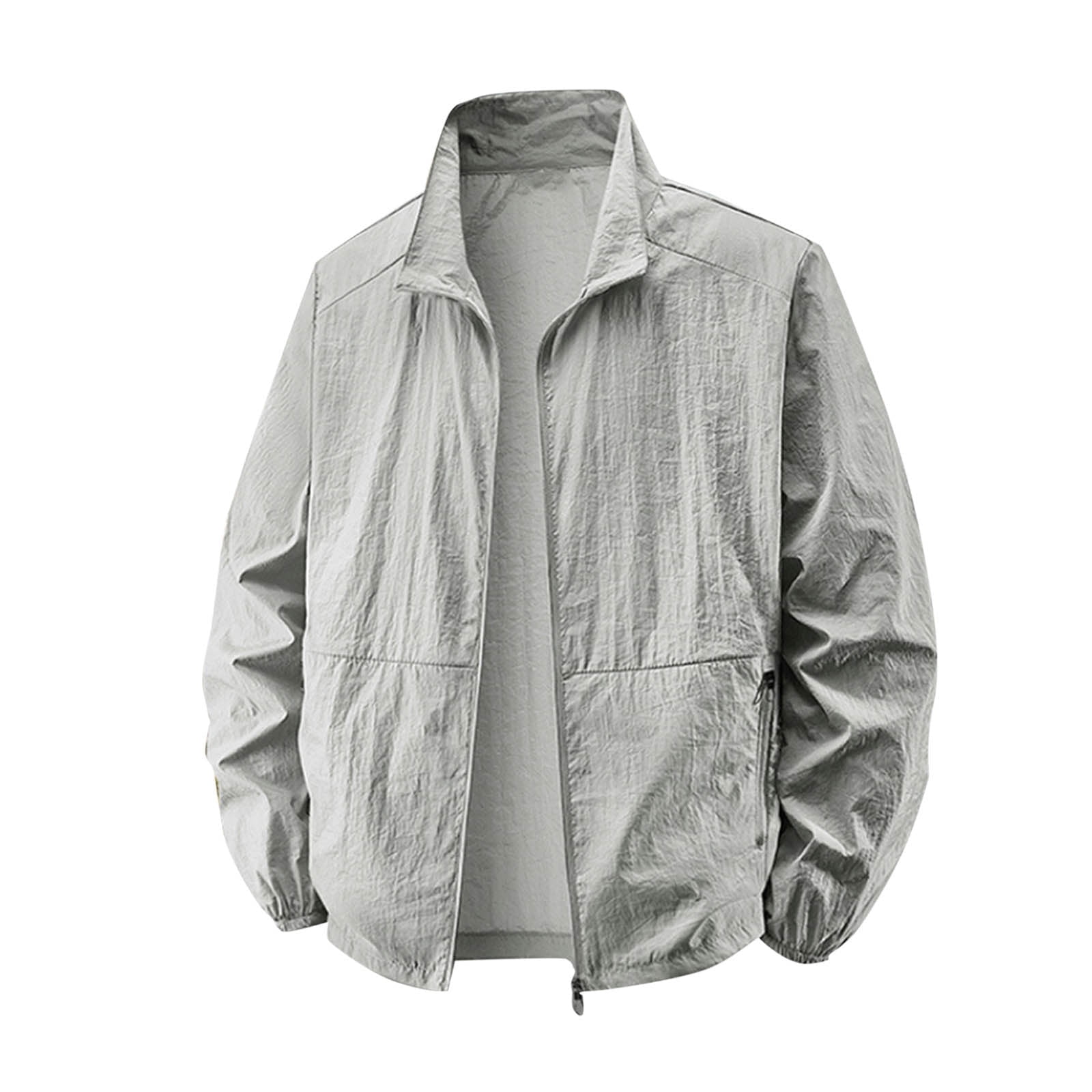 qucoqpe Men's Outdoor Sunscreen Jacket 2026 Spring Summer Stretchy ...