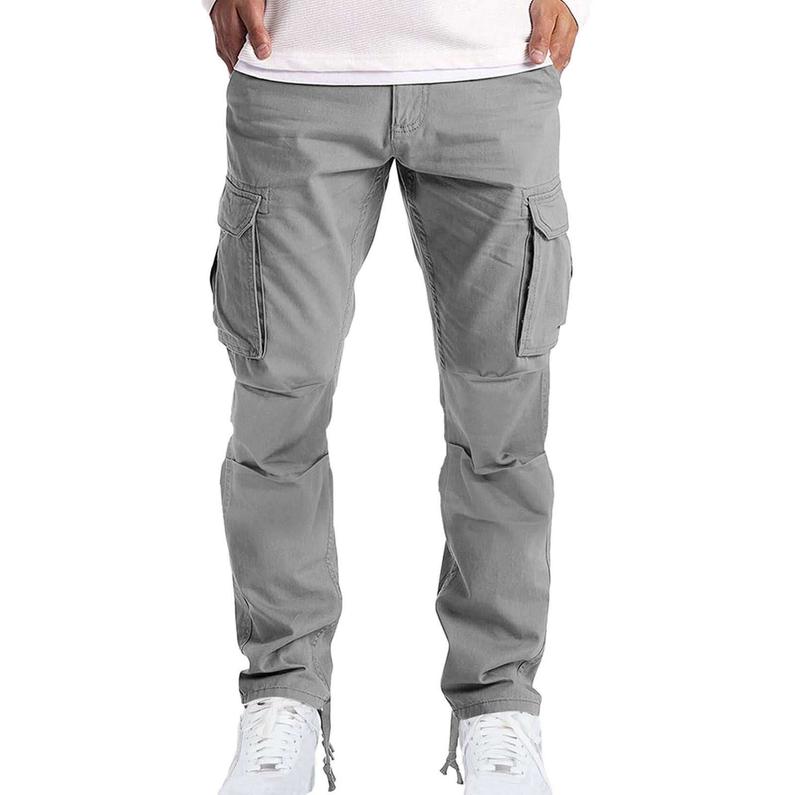 qucoqpe Mens Casual Cargo Pants Hiking Workout Joggers Athletic Pants ...