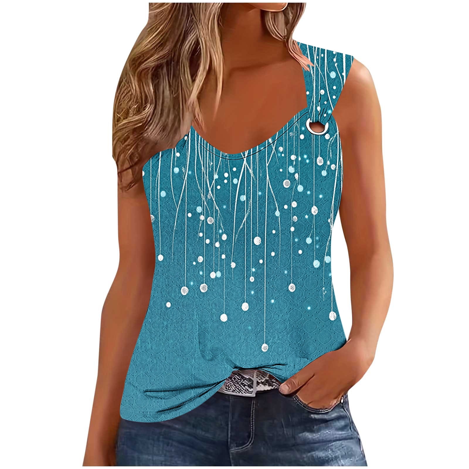 qucoqpe Summer Sleeveless Tank Tops for Women Fashion Casual Loose Fit ...