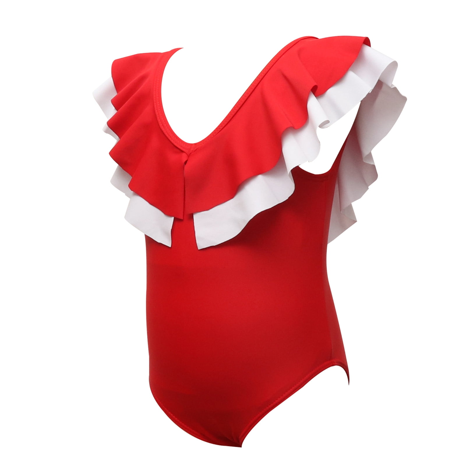 qucoqpe Toddler Baby Girls Swimsuit Summer Kids Bikini Solid Color ...