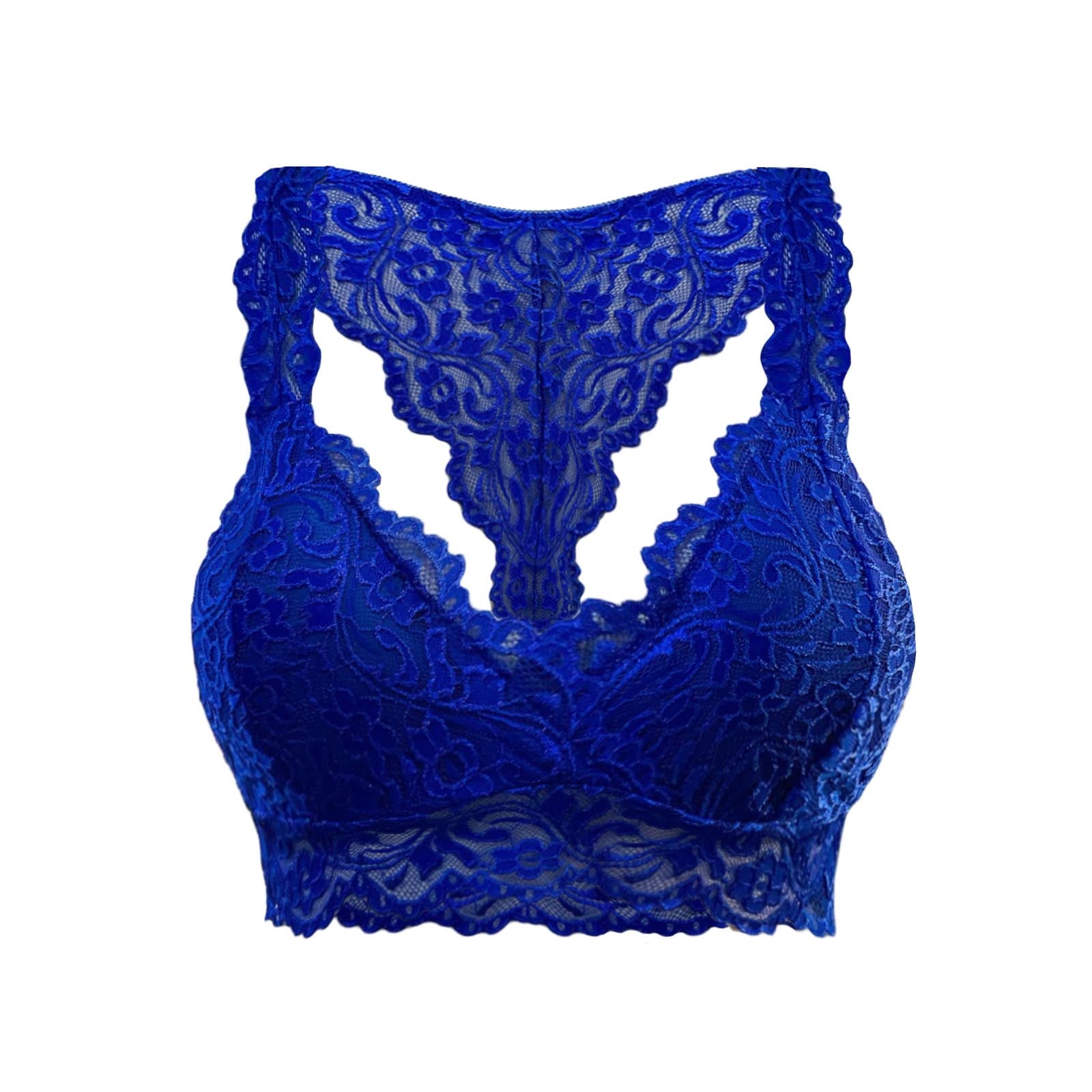 qucoqpe Women Deep V Neck Floral Lace Bralette Padded Breathable Sexy ...
