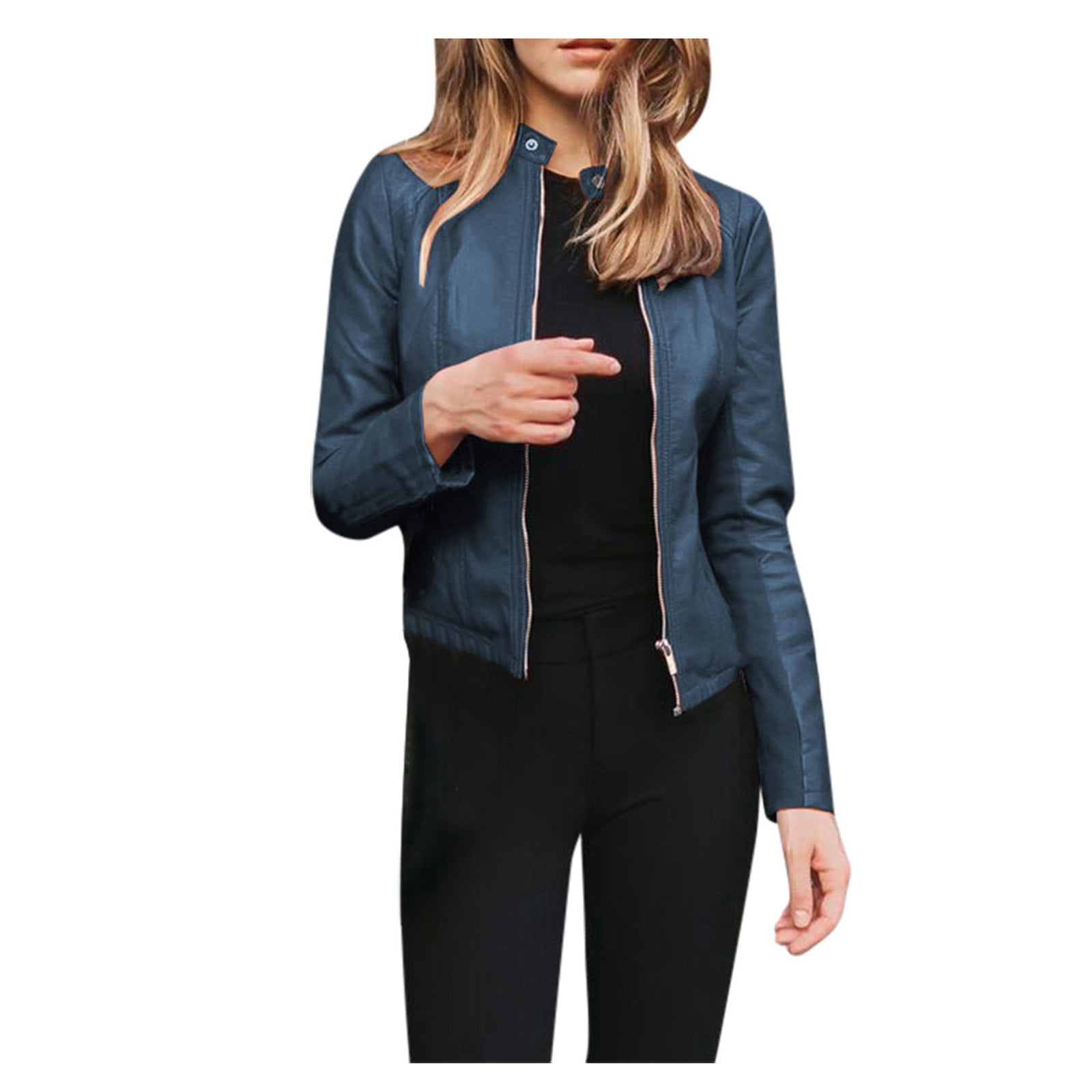 qucoqpe Women Leather Jackets, Faux Motorcycle Plus Size Moto Biker ...