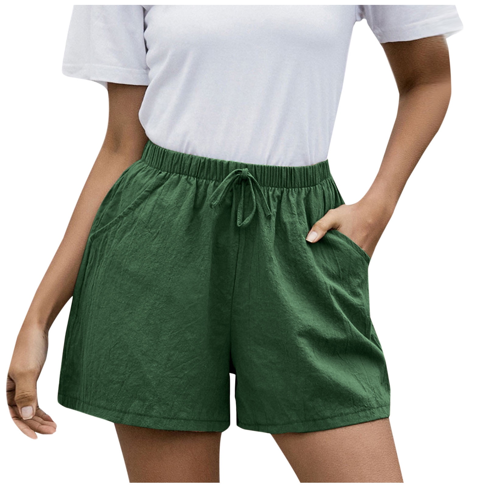 qucoqpe Womens Drawstring Shorts Summer Elastic Waist Casual ...