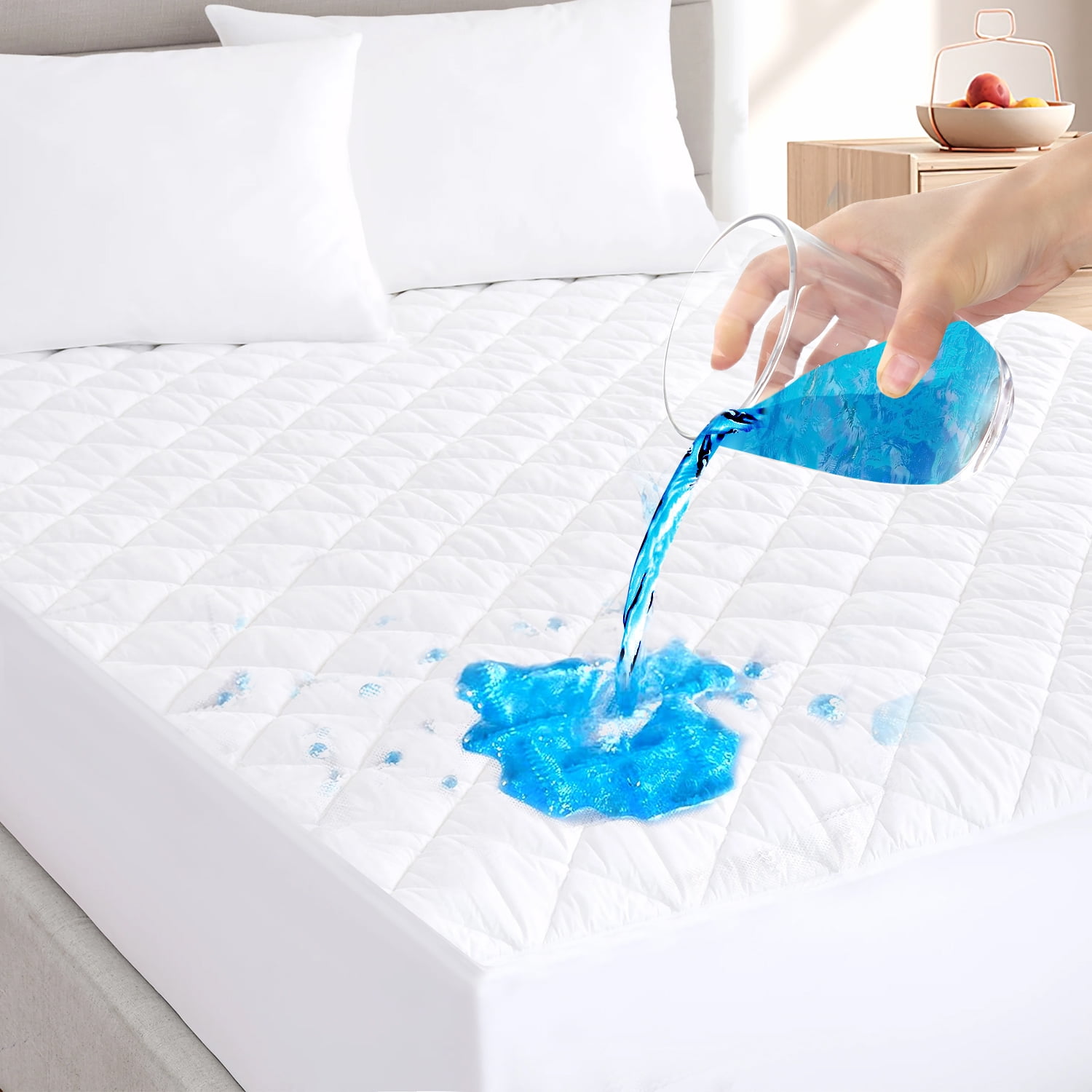 Premium 100% Waterproof Mattress Protector Queen Size 3D Air Fabric ...