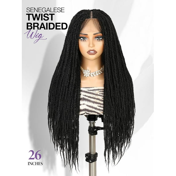 quickwig Senegalese Twist Long Braided Wig 26 Inches Square Knotless ...