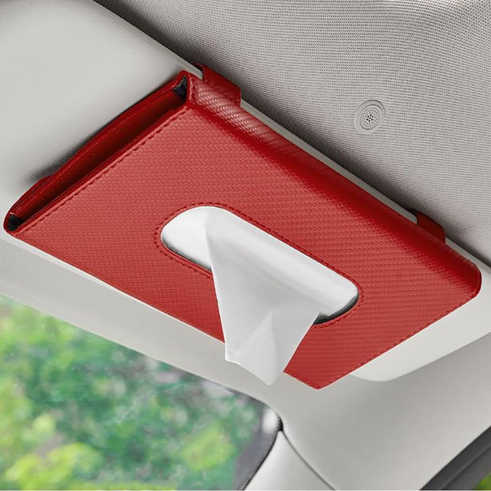 quierobe Car Napkins Holder - Car Visor Tissue Holder - Red Black Brown ...