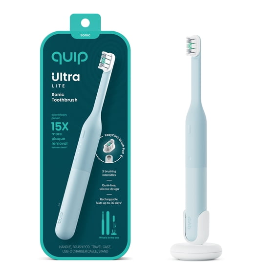 quip Ultra Lite Sonic Toothbrush Timed Electric Toothbrush with Case ...