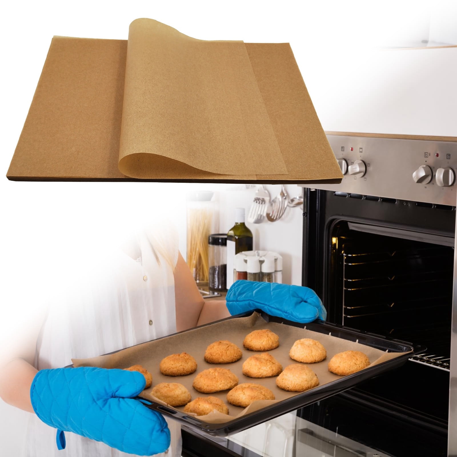 qun9652,100pc Kitchen Baking Paper Parchment Oil Blotting Paper Natural ...