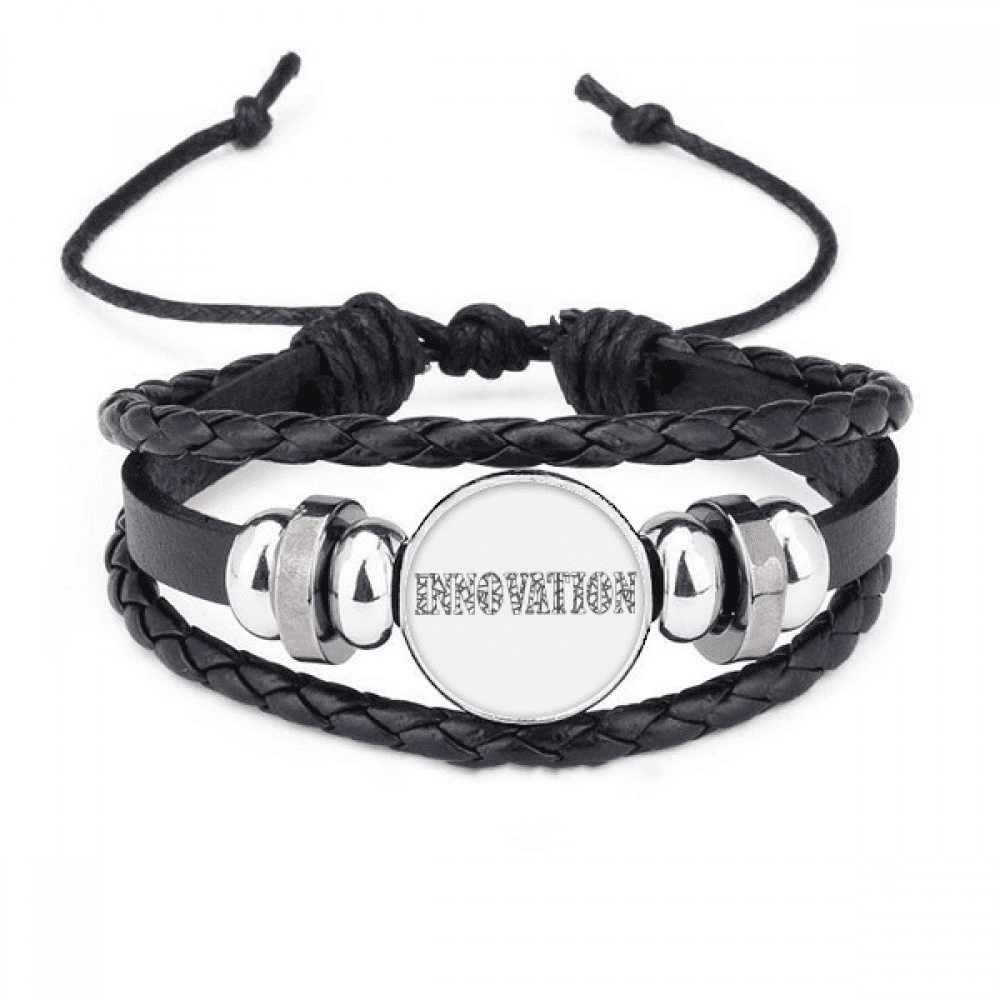 quote about innovation bracelet braided leather woven wristband ...