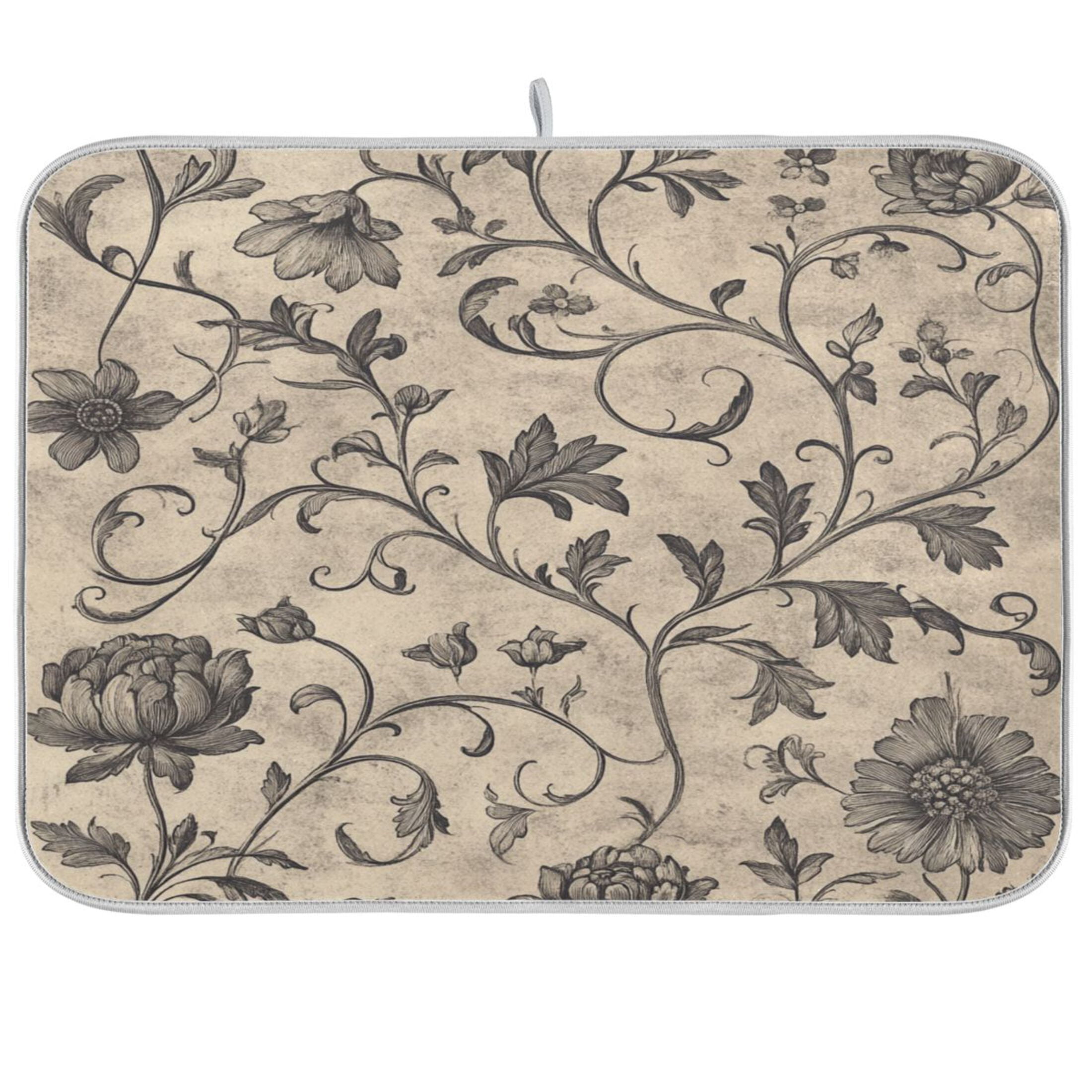 qxltty A Medieval-style Pattern Kitchen Drying Mat Extremely Absorbent ...