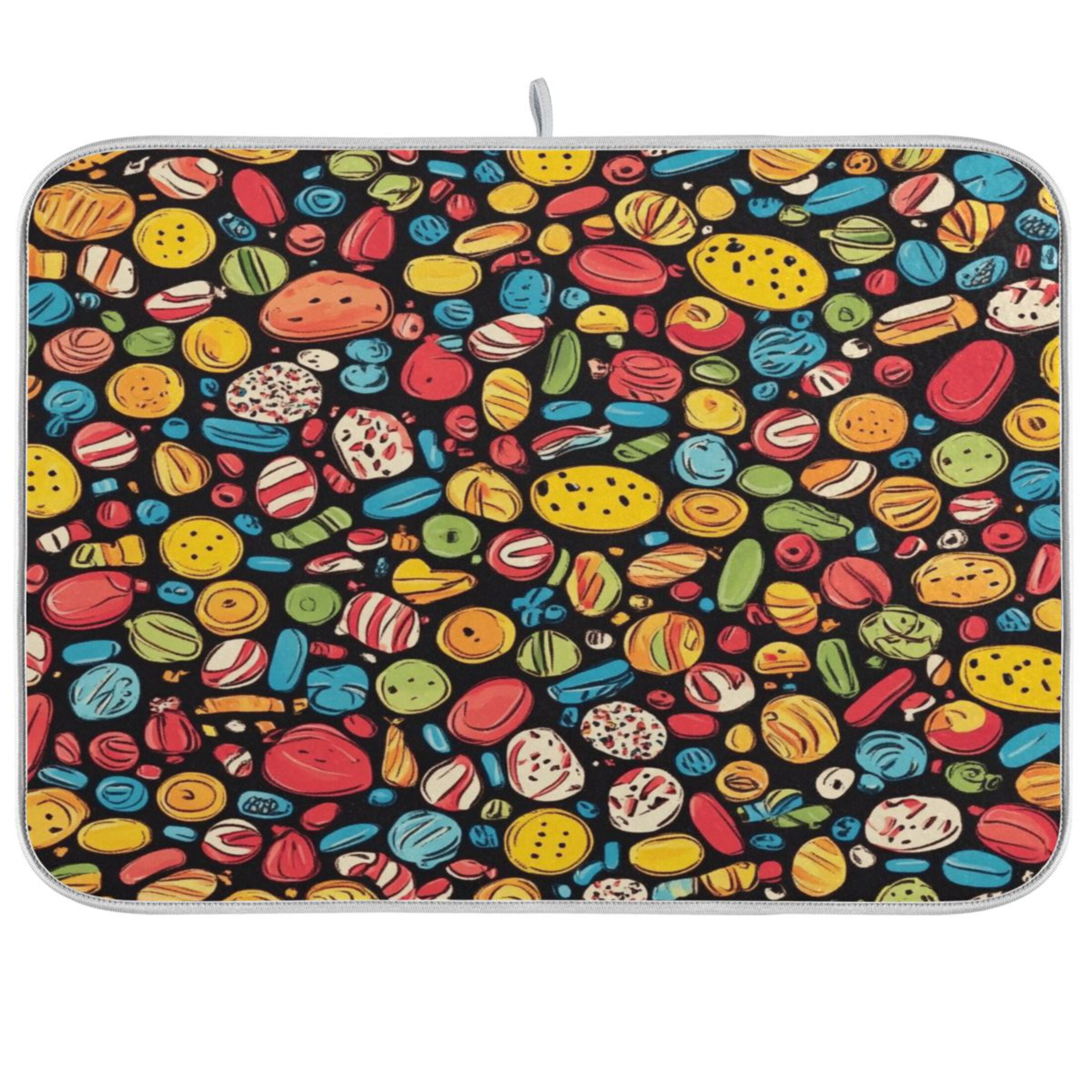 qxltty A Variety Of Snack Patterns Kitchen Drying Mat Extremely ...