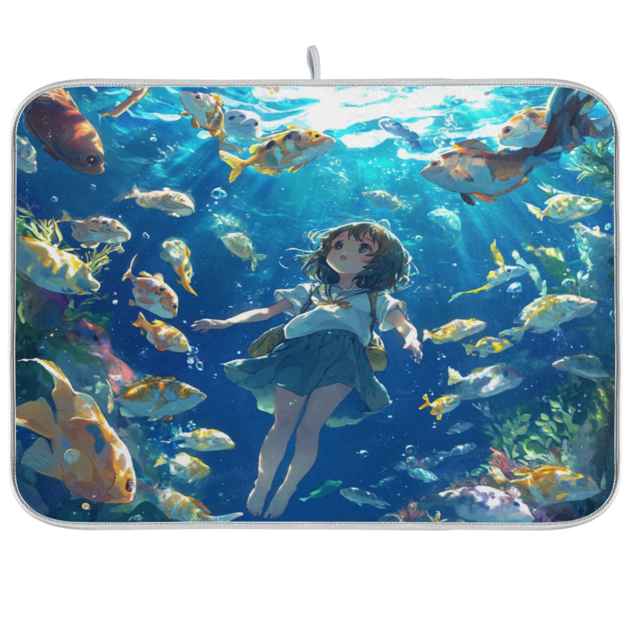 qxltty An Undersea World Lass Kitchen Drying Mat Extremely Absorbent ...