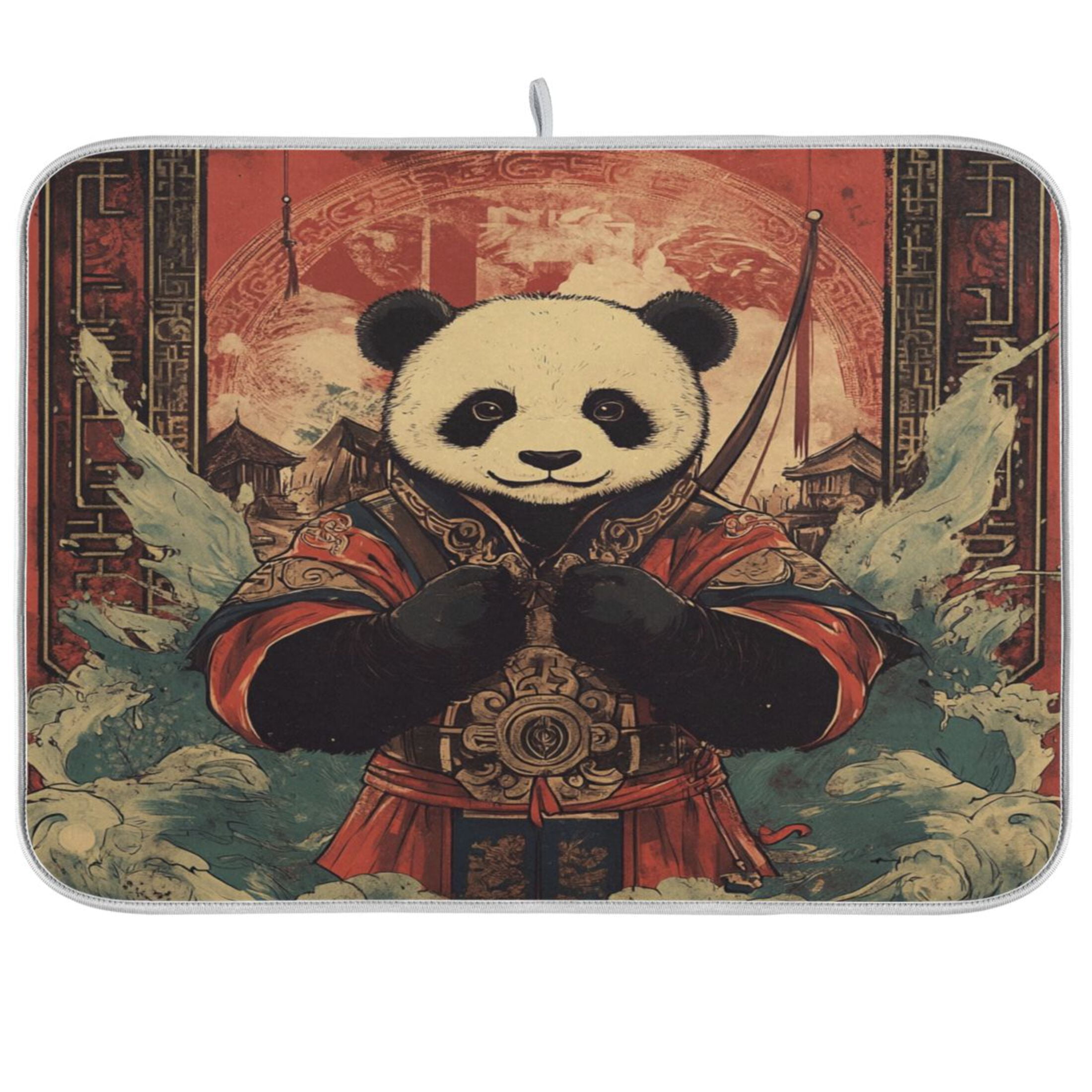 qxltty Chinese Style Panda Kitchen Drying Mat Extremely Absorbent ...