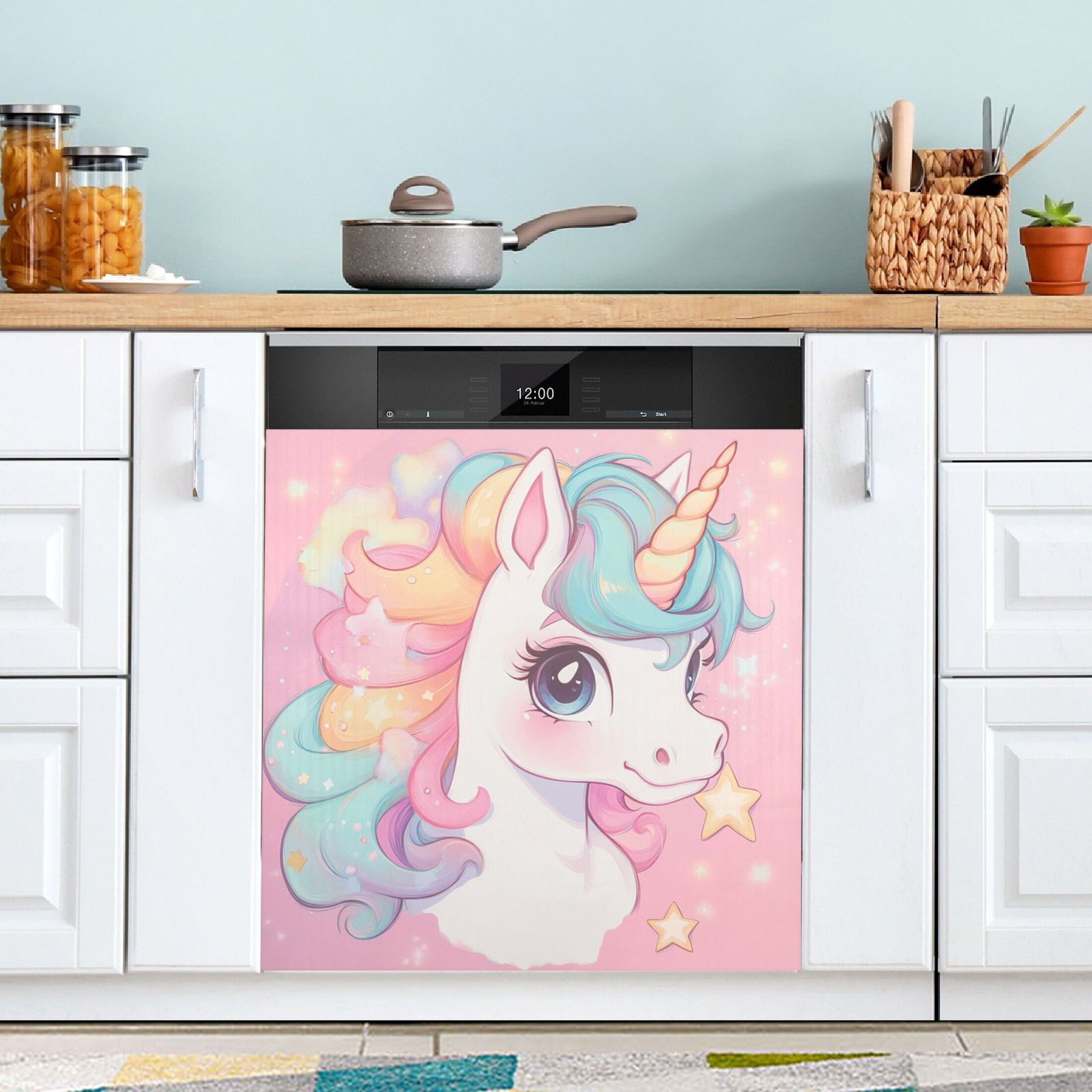 qxltty Cute Baby Pony Magnetic Dishwasher Sticker Refrigerator Cover ...