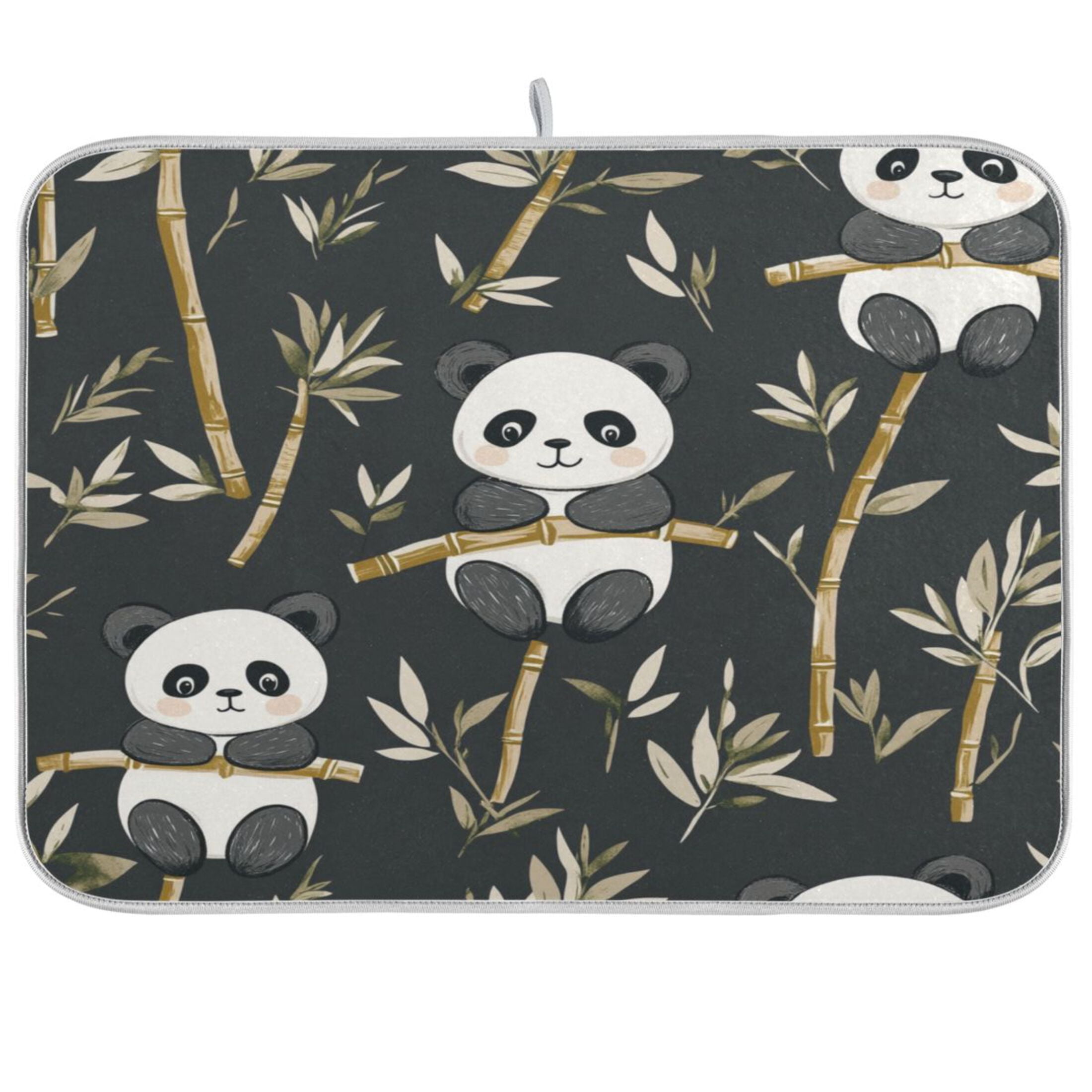 qxltty Cute Panda Kitchen Drying Mat Extremely Absorbent Microfiber ...